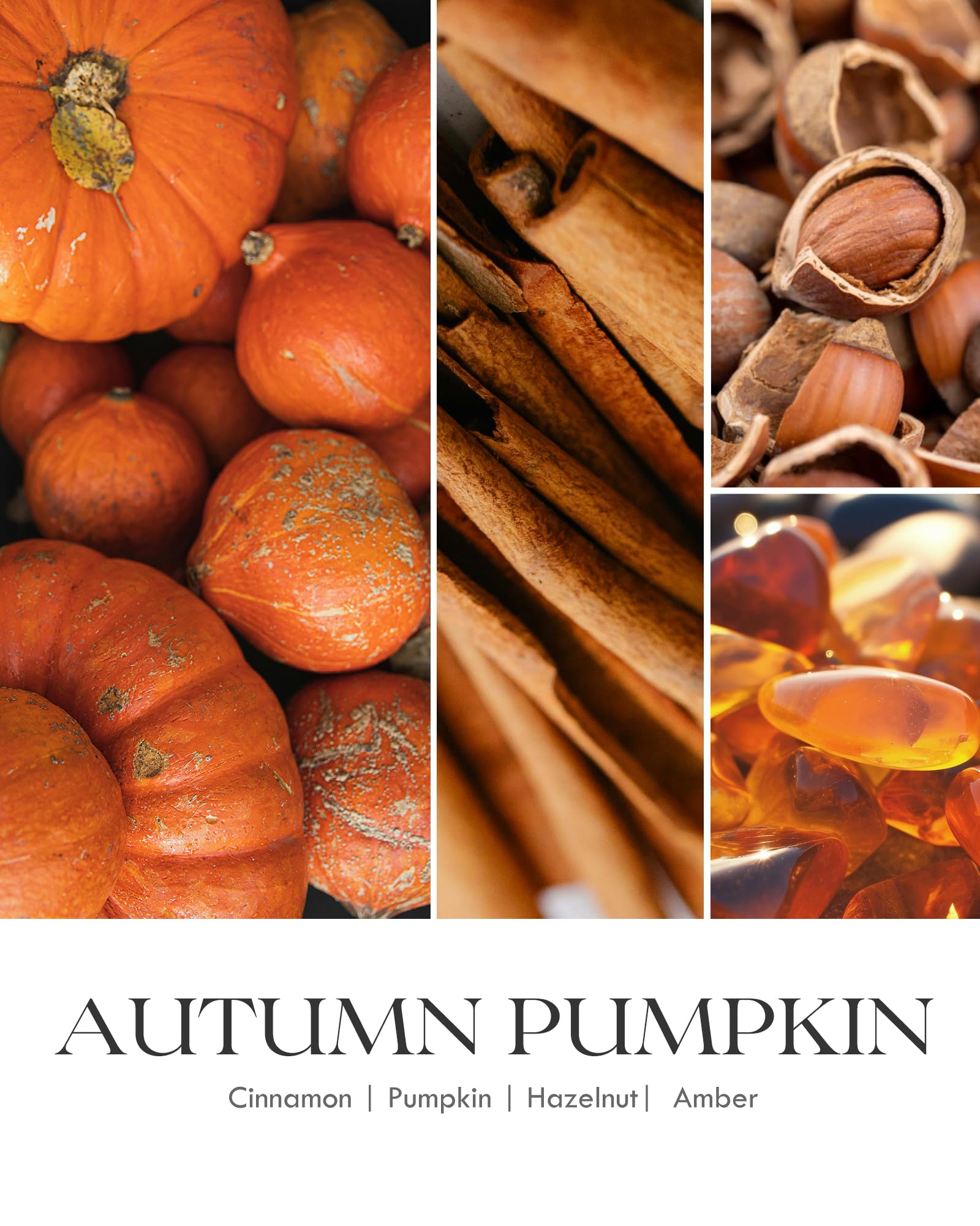 AOOVOO Spiced Pumpkin Candle - Pumpkin Candle, Wood Wick Candles, Fall Candles, Scented Candles, Scented Candles, Soy Candle, 9oz