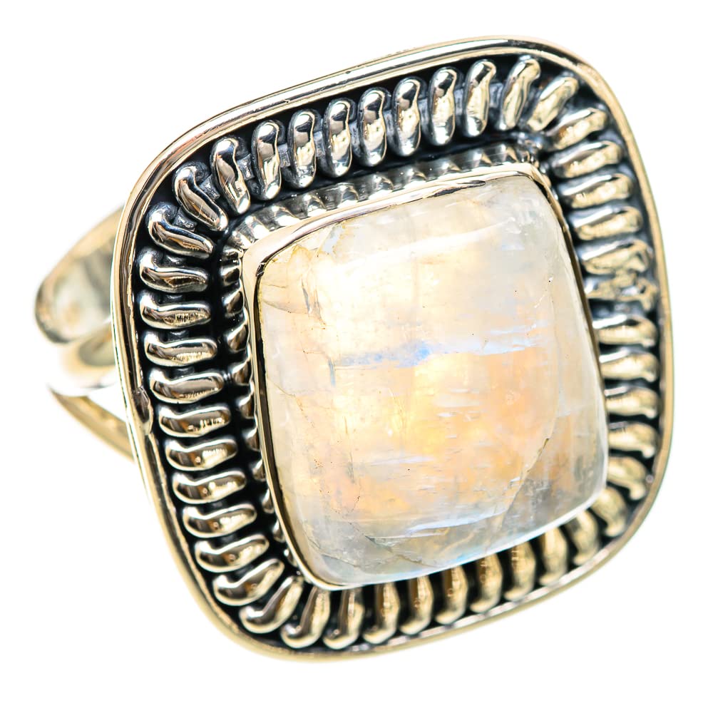 Ana Silver Co Rainbow Moonstone Ring Size 9.25 (925 Sterling Silver) - Handmade Jewelry, Bohemian, Vintage RING107792