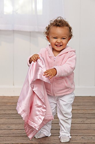 Elegant Baby Ultra Plush security Blankie, Satin Border and Back Blankie Pastel Pink, 20" x 20"