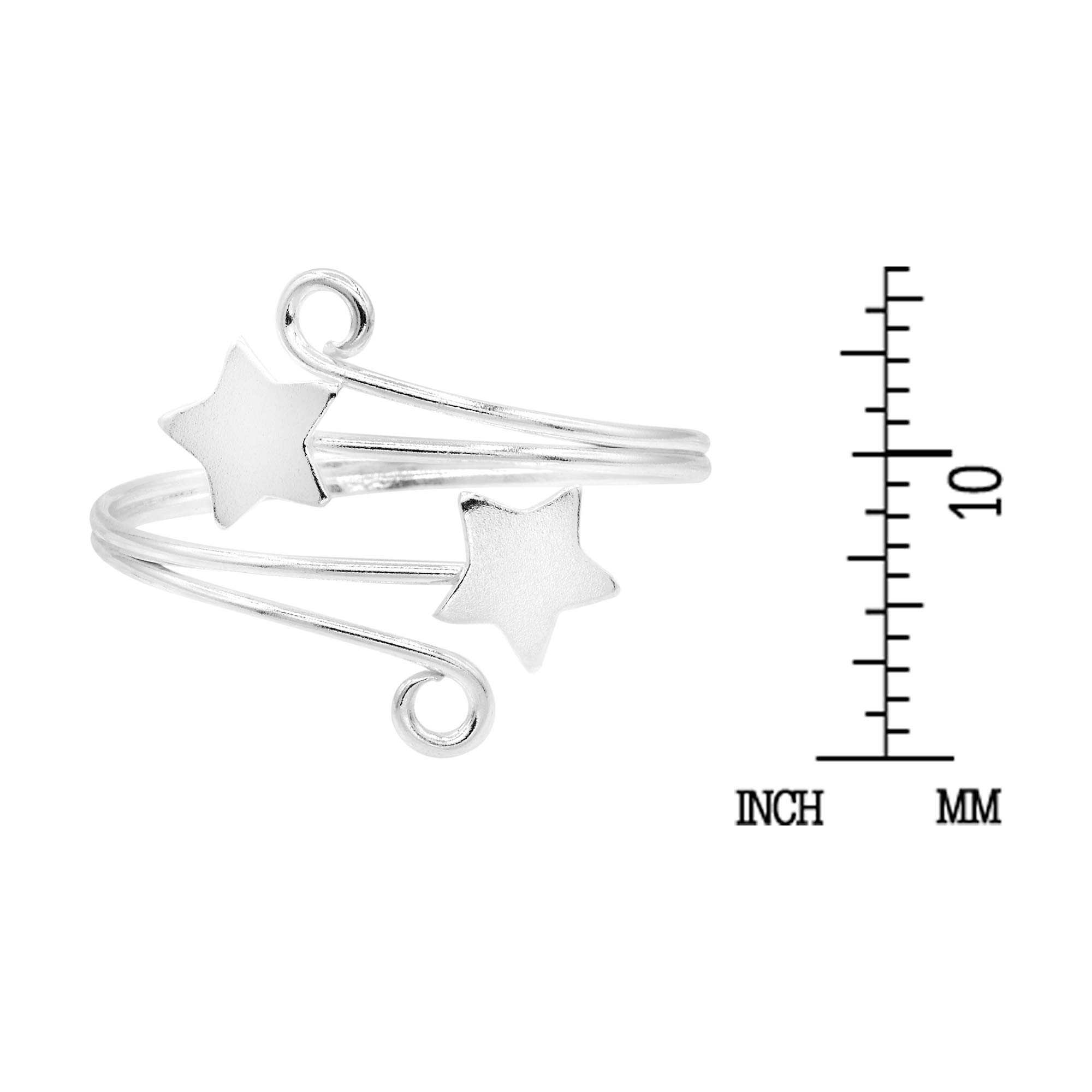 AeraVida Shooting Stars Wrap Swirl Wire Sterling Silver Toe Ring or Pinky Ring