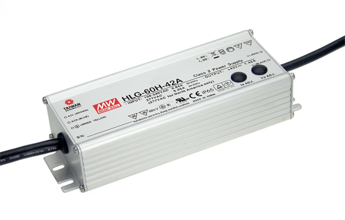 MEAN WELL original HLG-60H-36A 36V 1.7A meanwell HLG-60H 36V 61.2W Single Output LED Driver Power Supply A type