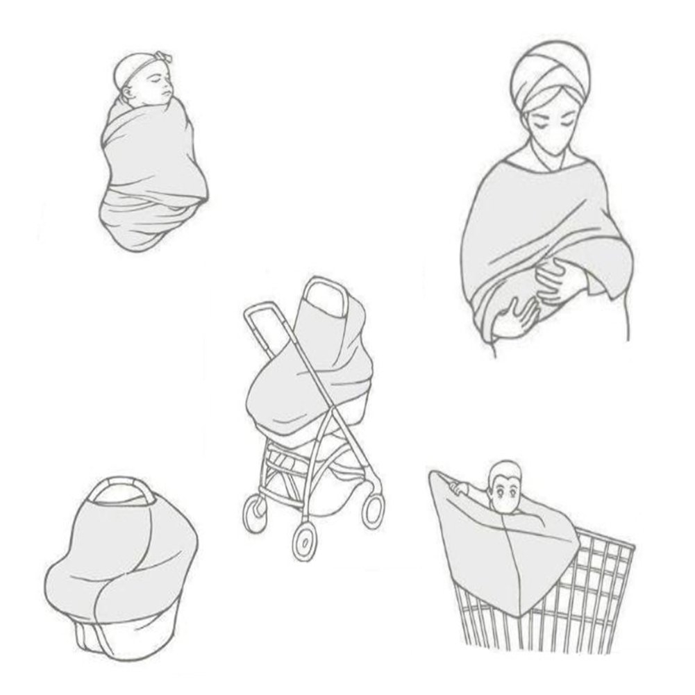 HONEY$HOMEY Camouflage Baby Car Seat Cover, Multi-Use Nursing Breastfeeding Scarf, High Chair Stroller Head Cover