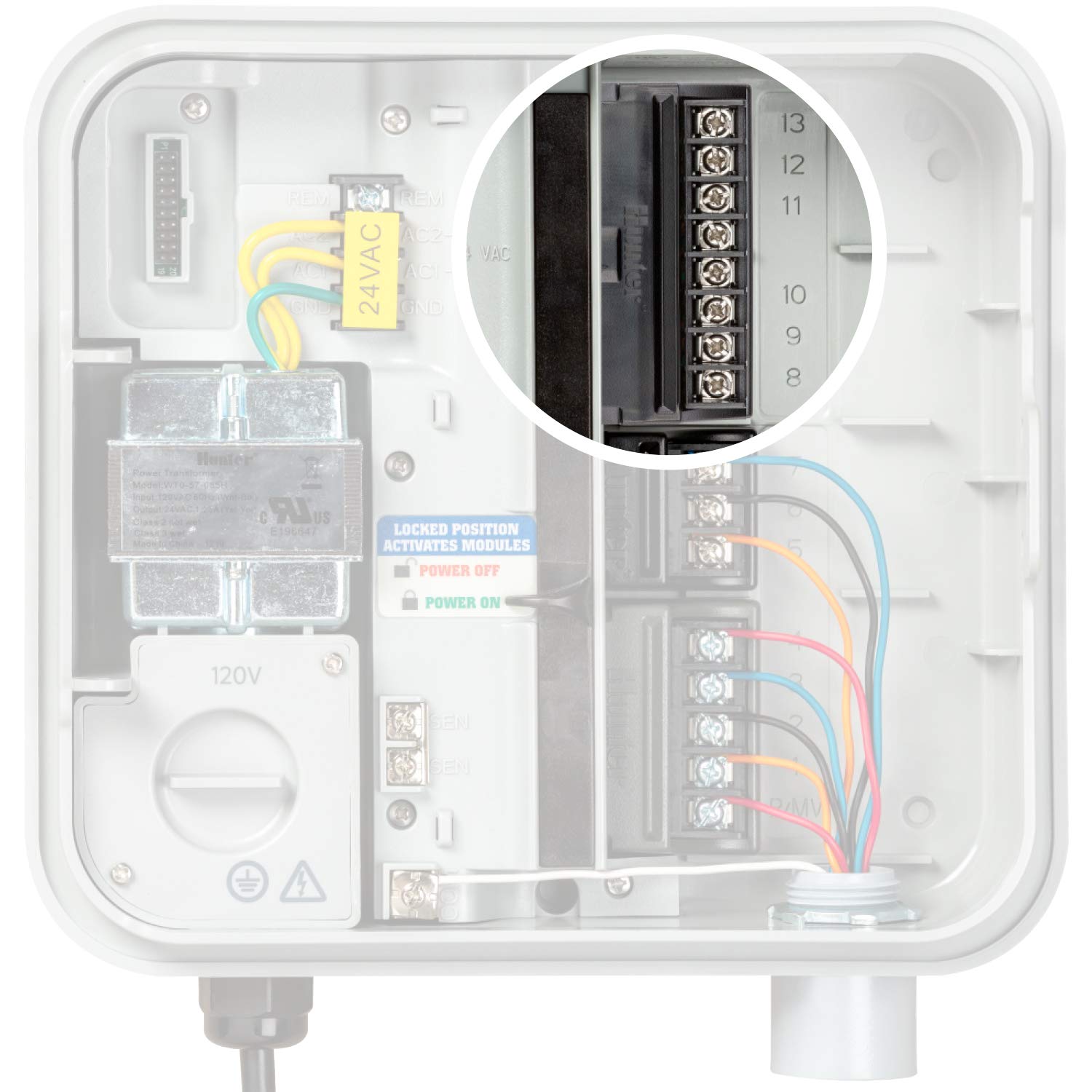 Hunter Industries PCM900 Hunter PCM-900 9-Station Expansion Module Irrigation Controller, Black