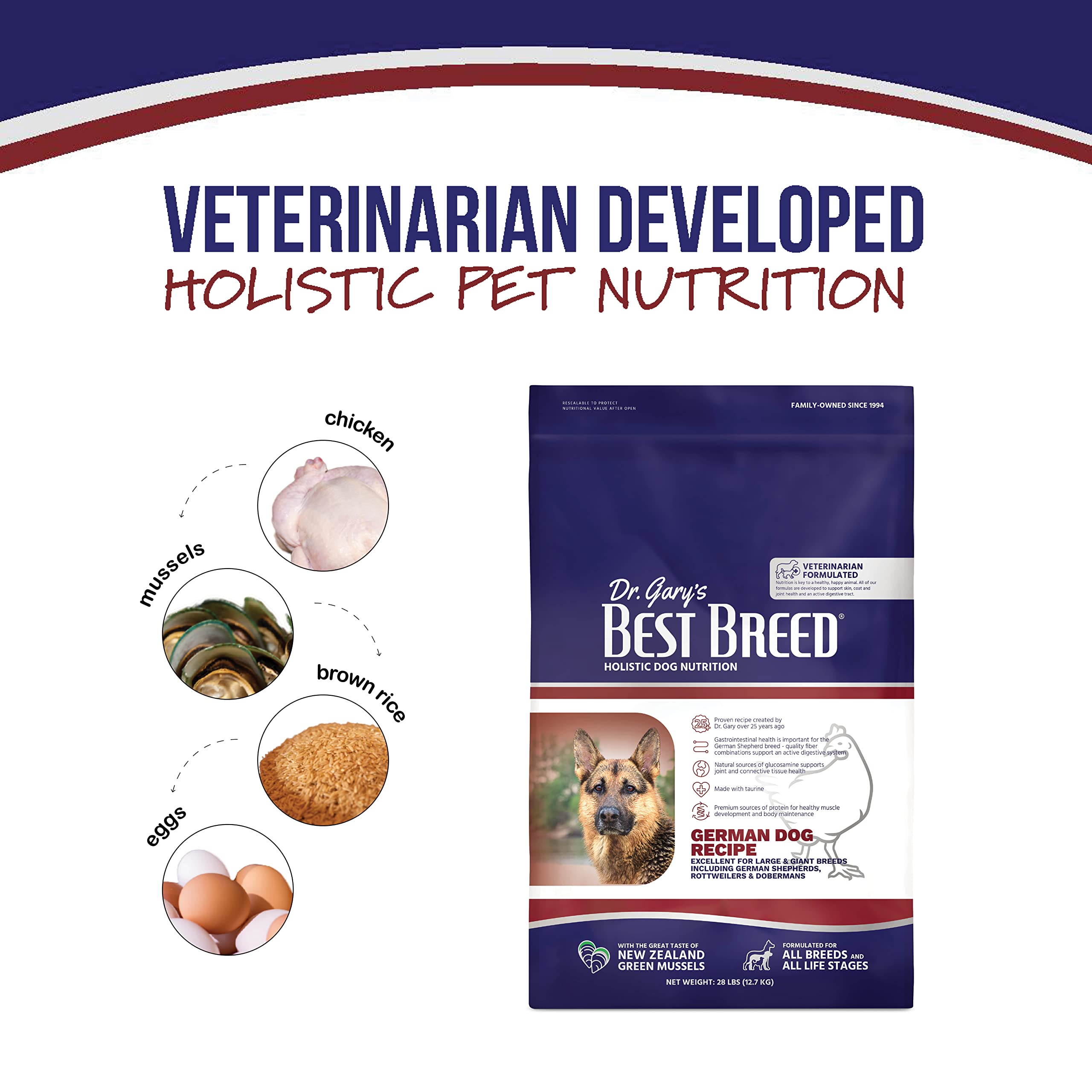 Best Breed German Dog Diet Made in USA [Natural Dry Dog Food]- 4lbs