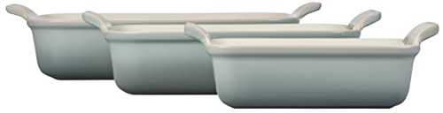 Le Creuset Stoneware Heritage Set 3 Rectangular Dishes, Sea Salt