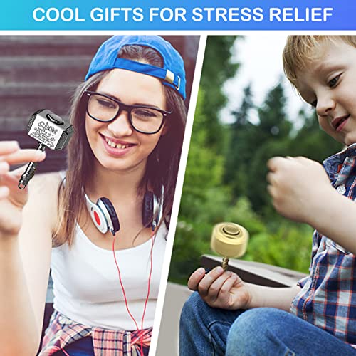 Fidget Cube, Fidget Hand Finger Spinners Metal 2 in 1,Transformable Fidget Spinner Focus EDC Stress Relief Fidgets Toys Fingertip Gyro Stress Relief Gift for Kids Adults Friends (Black)