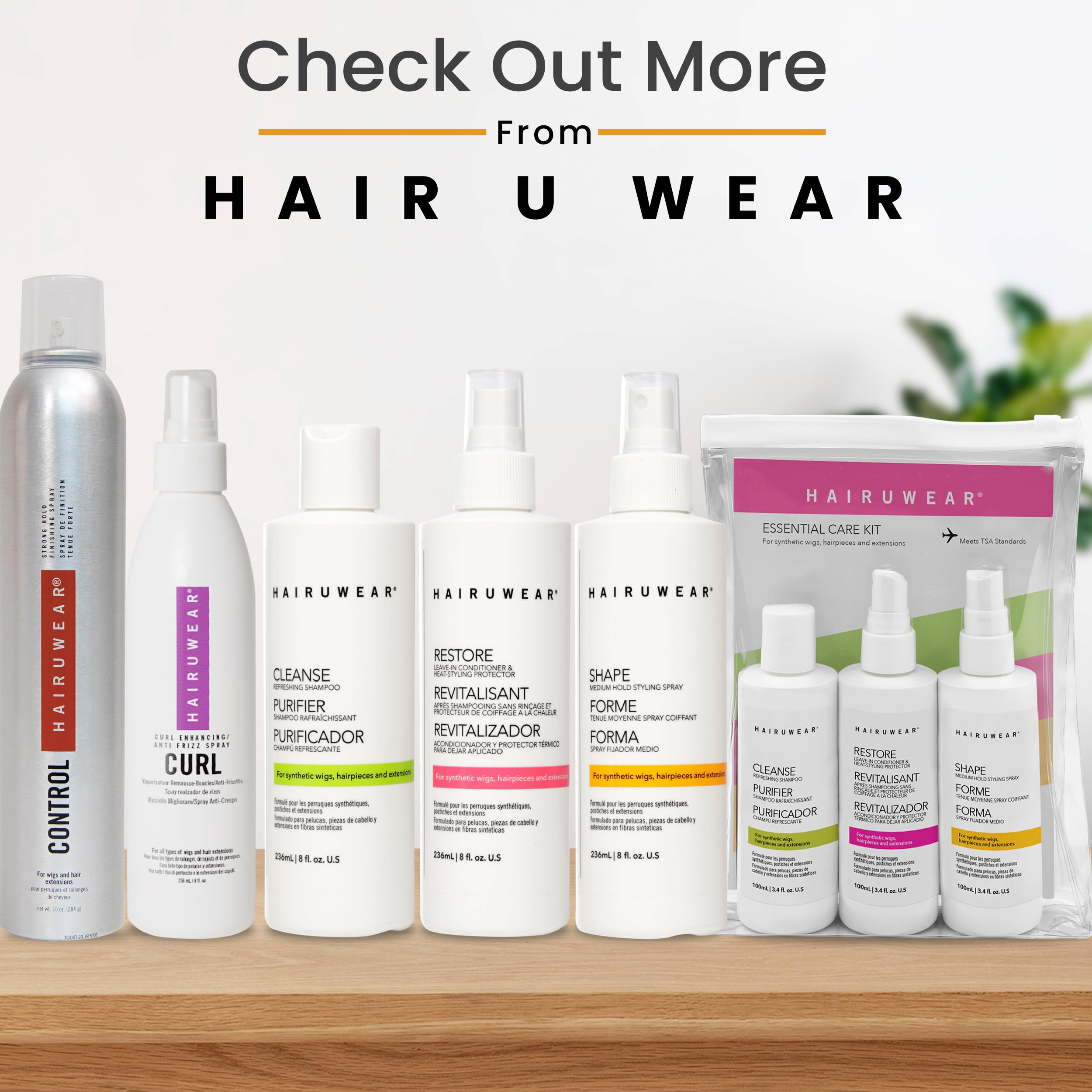 HairUWear"Restore" Leave in Conditioner & Heat Styler Protector for Wigs & Hair Extensions 8 oz.