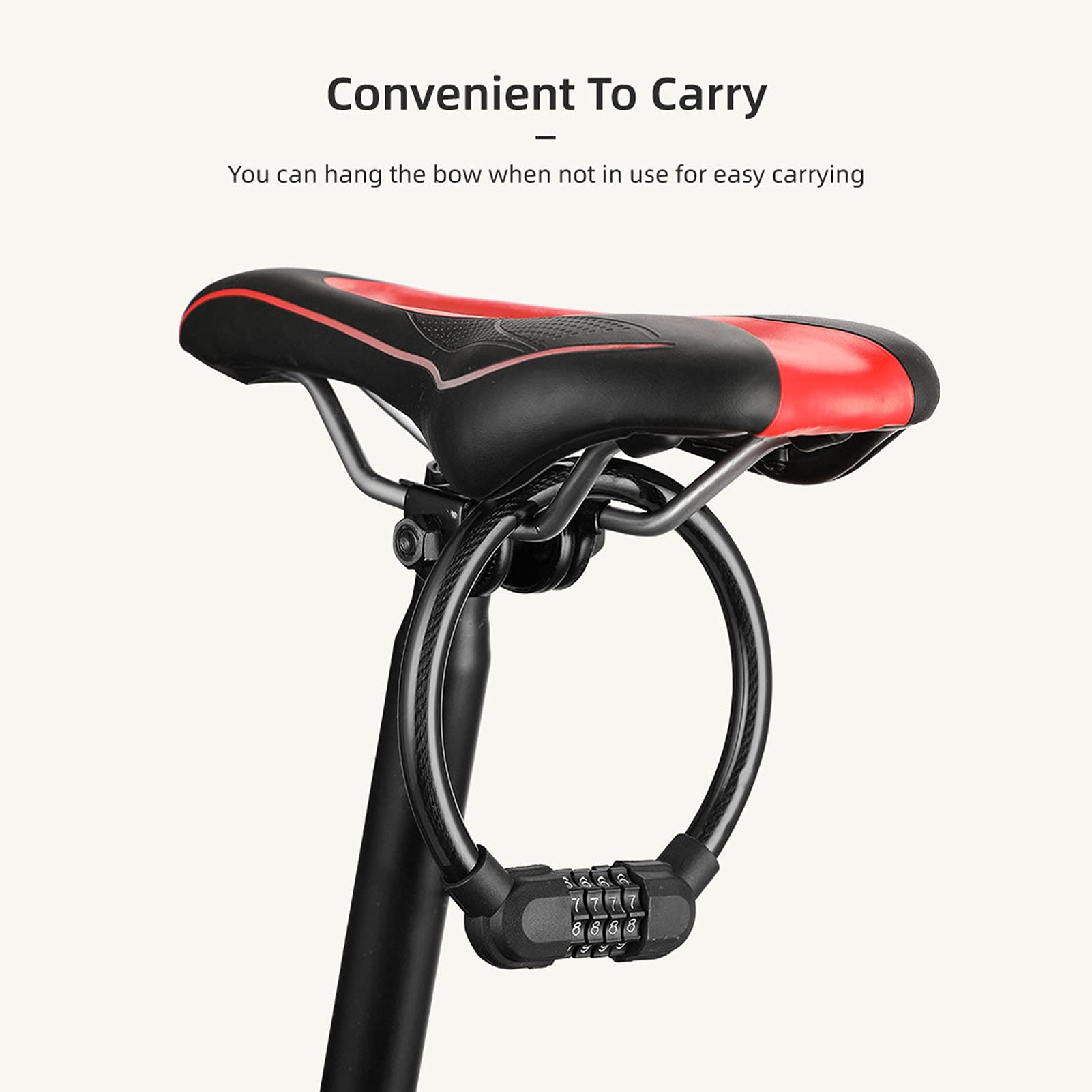 Anti Theft Bike Lock, Bicycle Cable Locks 4‑Digit Number High Security Bike Lock Beautiful Appearance for Outdoors for Cycling(Black)
