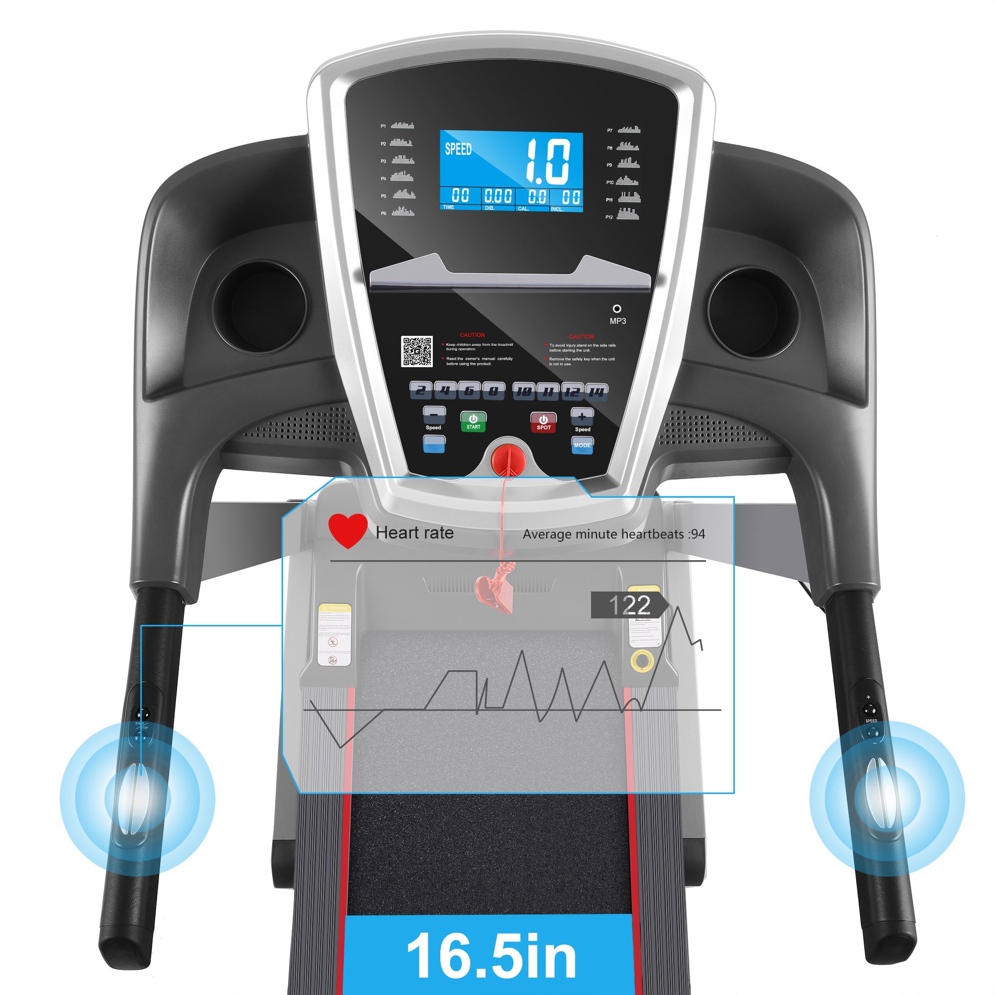 ANCHEER Folding Treadmill with Auto Incline Treadmill for Home