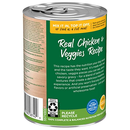 Rachael Ray Nutrish Chunks in Gravy Wet Dog Food Real Chicken & Veggies Recipe, 13 Ounce (Pack of 12)