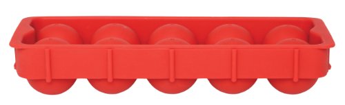 HIC Kitchen Cannonball Silicone Ice Cube Tray, European-Grade, Non-Stick, Makes 10 Large Ice Balls
