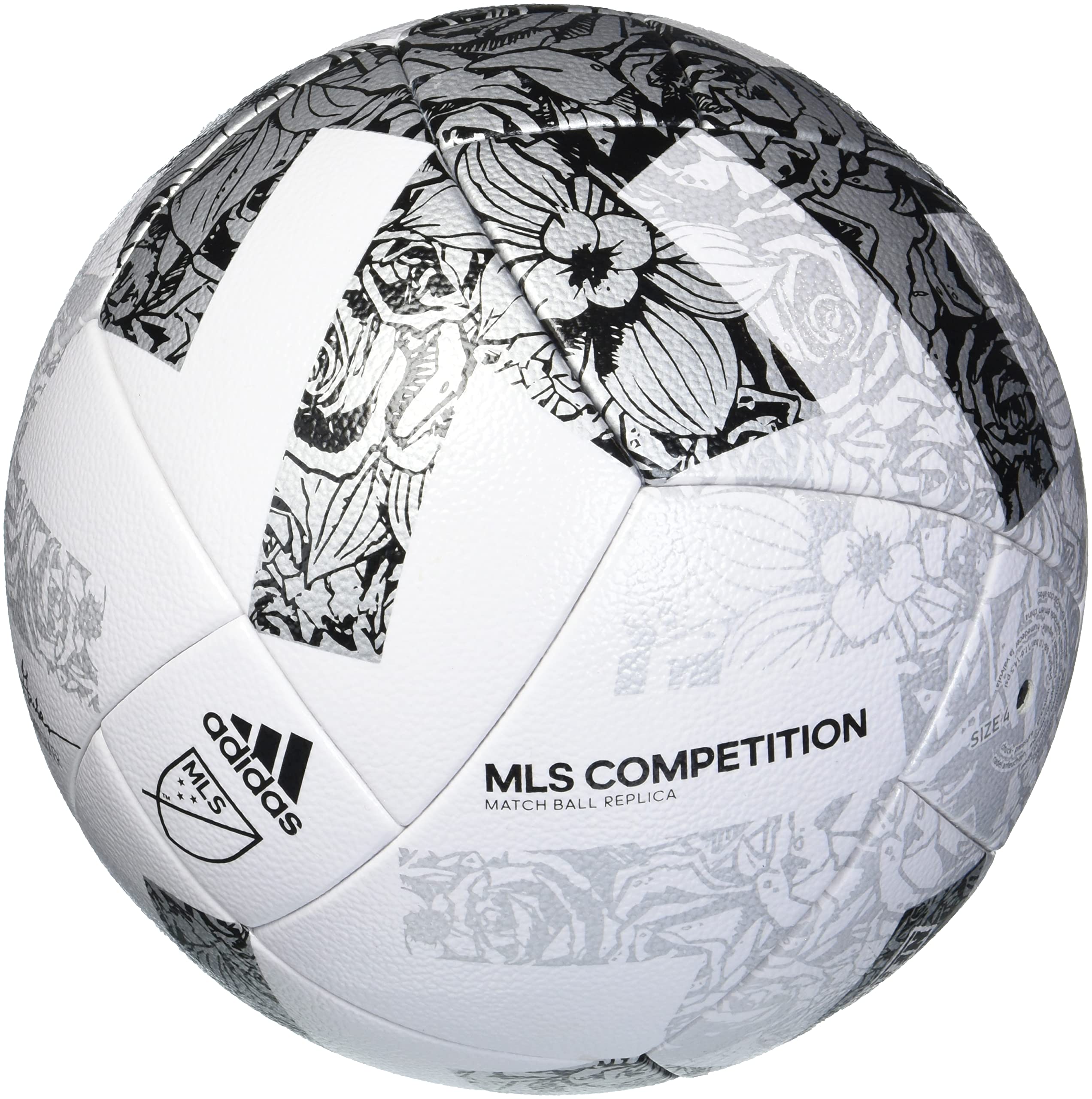 adidas Unisex-Adult MLS Competiton Nativo Ball, White/Black/Iron Metallic, 5