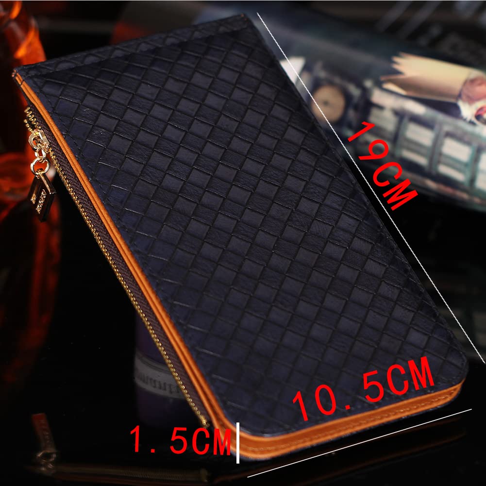 Womens Walllet Multi Card Case Wallet with Zipper Pocket Credit Card Holder Zipper Purse Cell Phone Handbag(black)