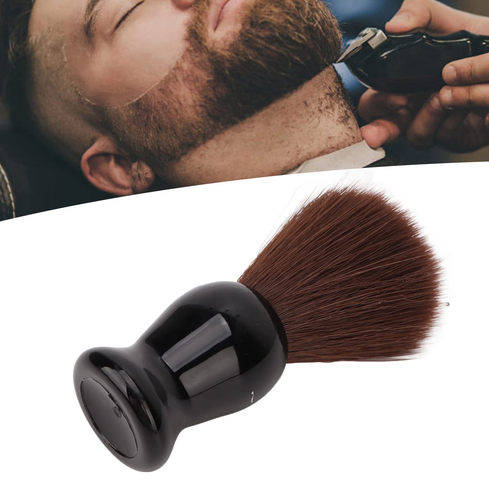 Beard Foam Brush Beard Foam Brush, Nylon Foaming Shaving Brushes Men Beard Brush Soft Brown Nylon Hair Comfortable Black Handle Beard Cleansing Grooming Brush Beard Tool Hair