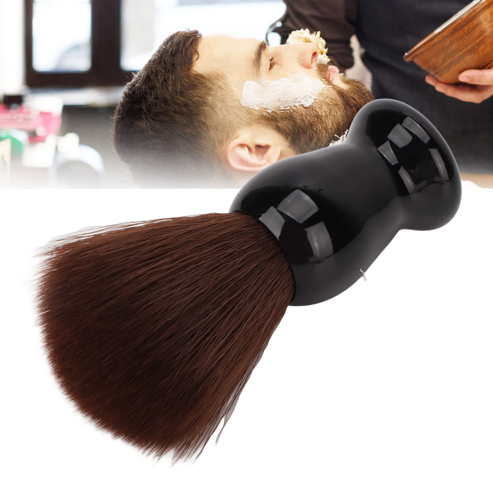 Beard Foam Brush Beard Foam Brush, Nylon Foaming Shaving Brushes Men Beard Brush Soft Brown Nylon Hair Comfortable Black Handle Beard Cleansing Grooming Brush Beard Tool Hair