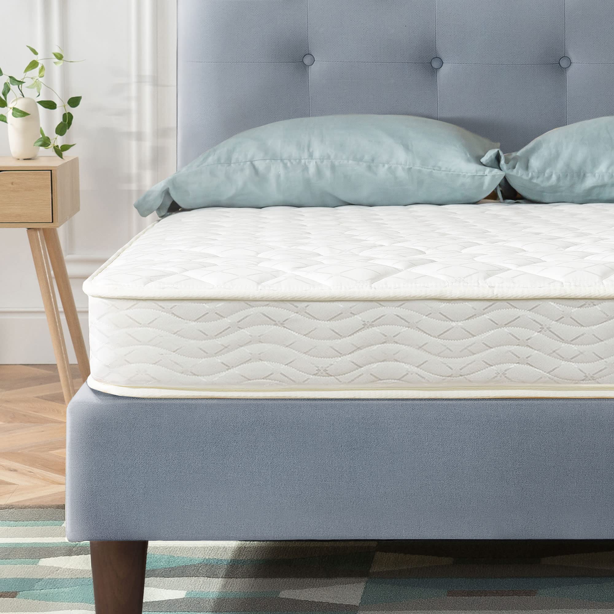 Best Price Mattress 6 Inch Tight Top Innerspring Mattress - Comfort Foam Top with Bonnell Spring Base, CertiPUR-US Certified Foam, TwinXL, White