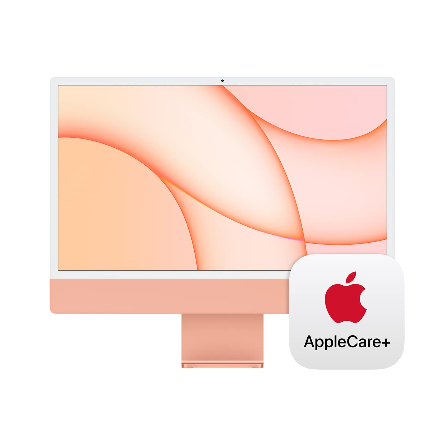 Apple 2021 iMac (24-inch, M1 chip with 8‑core CPU and 8‑core GPU, 8GB RAM, 256GB) - Orange with AppleCare+ (3 Years)