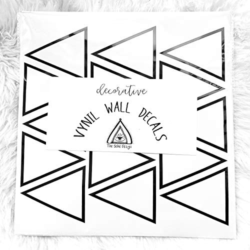 The Boho Design Tribal Triangles Wall Decals Peel and Stick for Kids, Baby Bedroom Nursery and Living Room, Vinyl Wall Stickers Decor (Black)