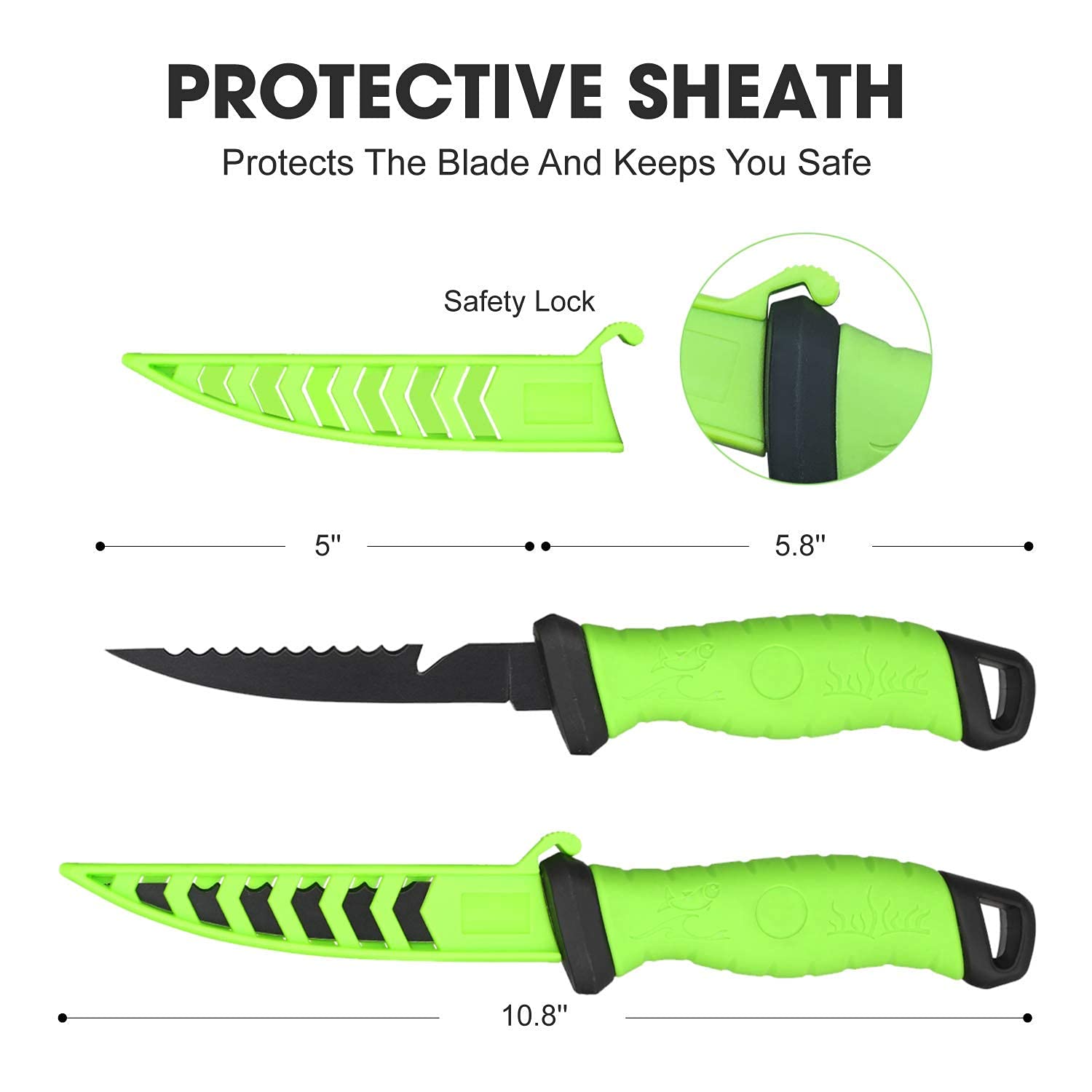 ANTOWIN Fishing Fillet Knife 5 Inch AND 7 Inch