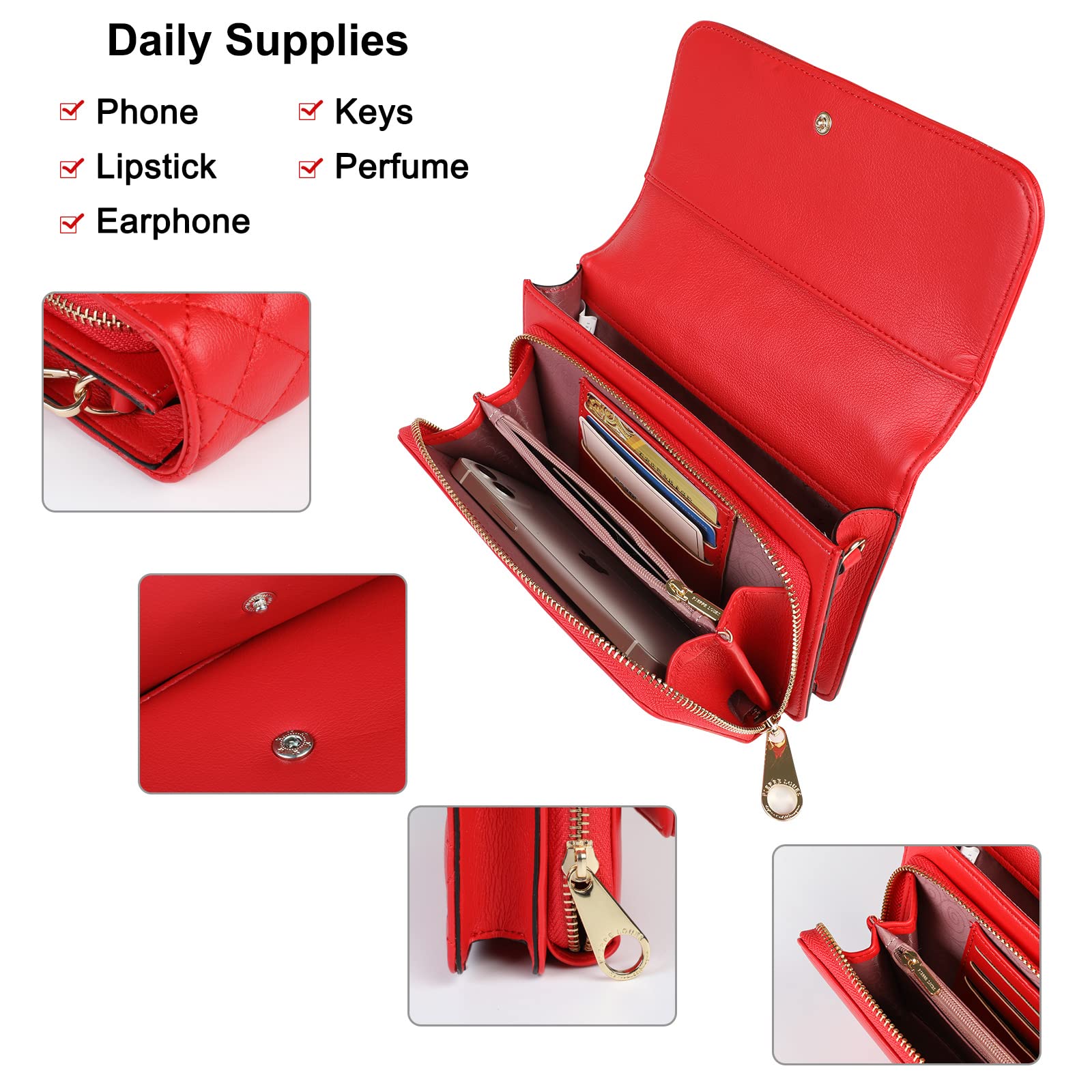 Tom Clovers Small Crossbody Shoulder Bag for Women Shoulder Purse Cellphone Bags Card Holder Wallet Purse Handbags
