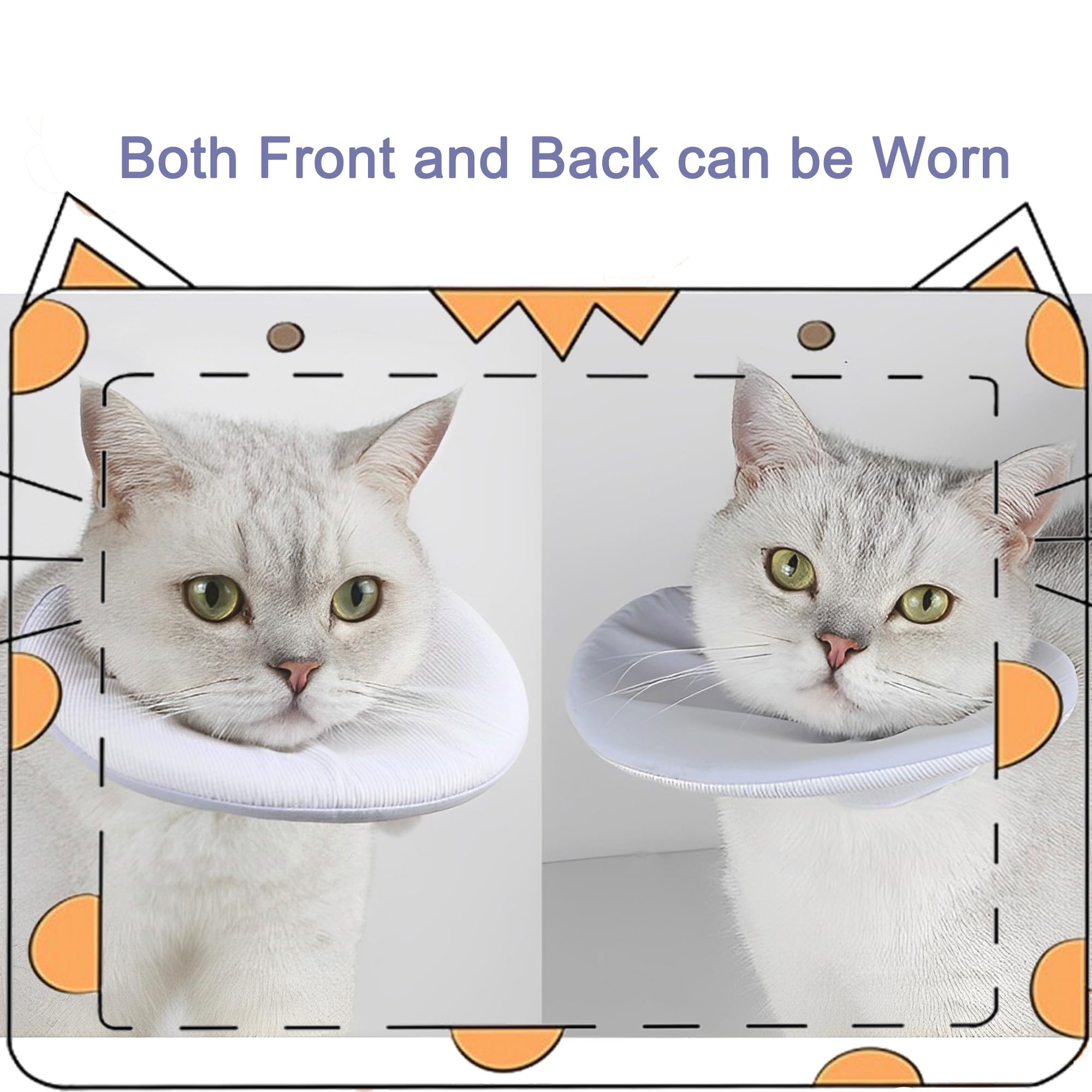 Cat Recovery Collar Soft,Cat Cone Collar Alternative,Neck Cone for Cat After Surgery, Elizabethan Collar for Cat Kitten Puppies (L)