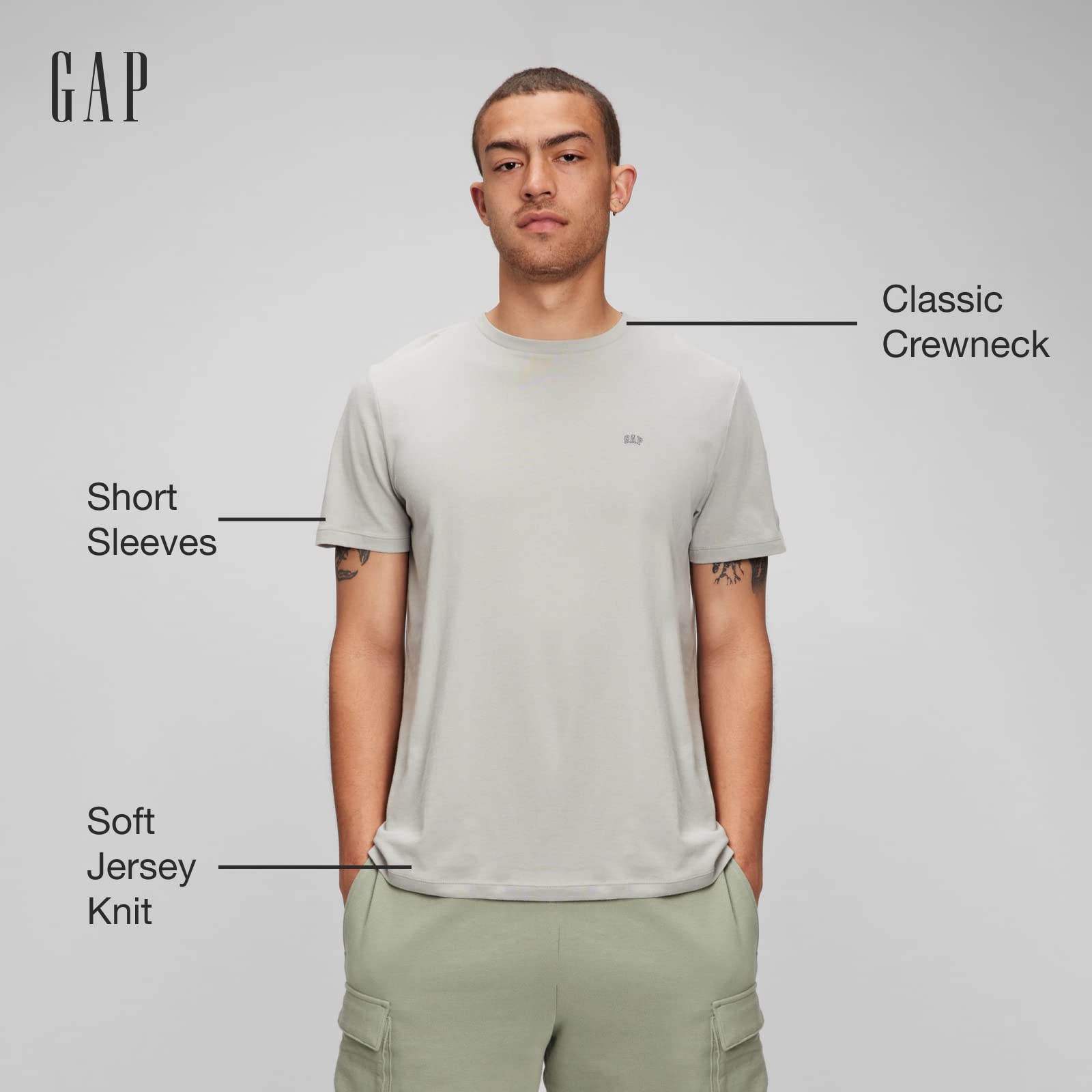 GAP Mens Everyday Short Sleeve T-Shirt T Shirt, Black Combo, Medium US