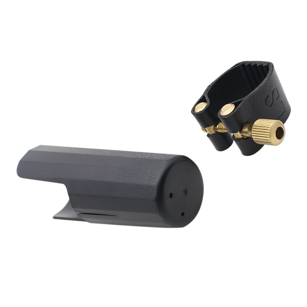 Andoer Leather Ligature Fastener with Plastic Cap for Soprano Sax Saxphone Bakelite Mouthpiece Durable