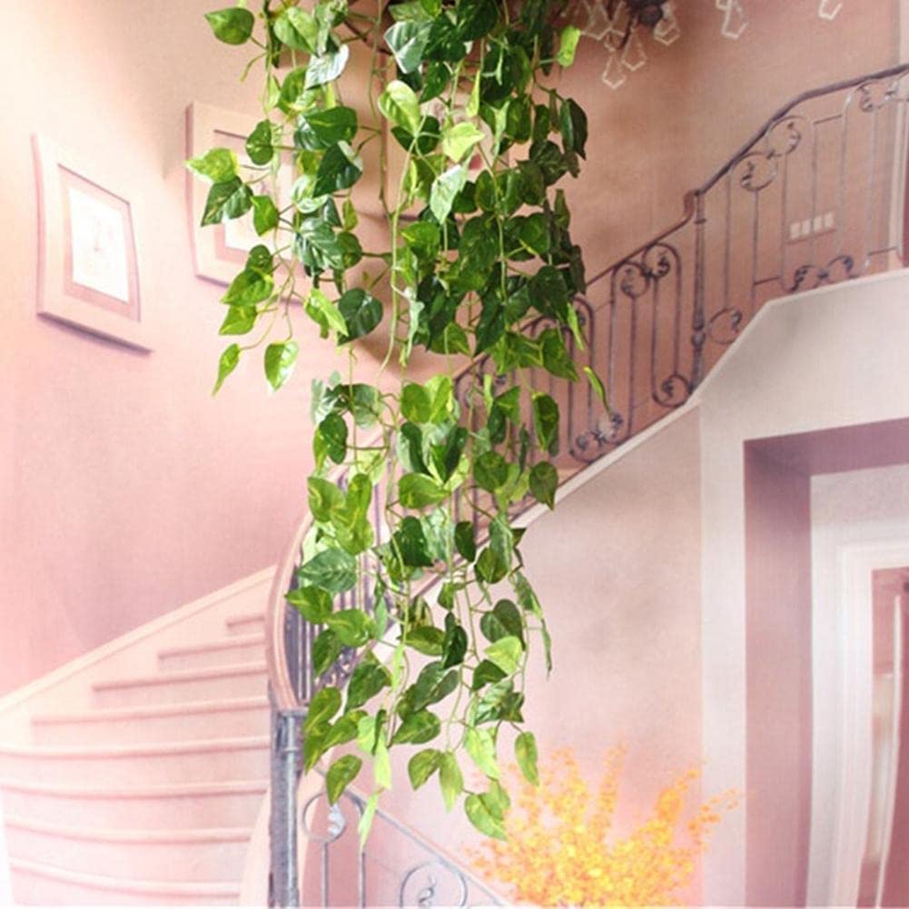FOKEN 12 Pack Artificial Ivy Garland Fake Ivy Leaves Hanging Plants Vine Greenery Garland Home Kitchen Balcony Garden Office Wedding Wall Decor
