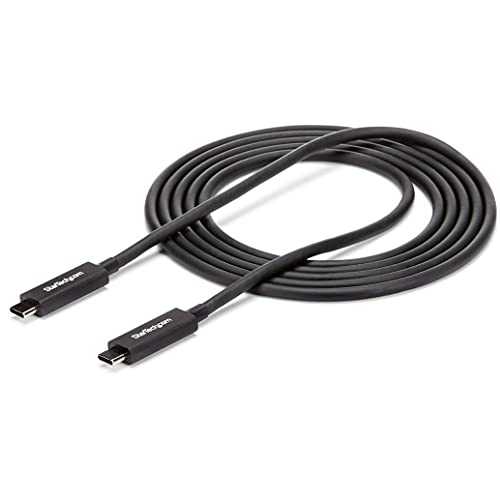 StarTech.com Thunderbolt 3 Cable - 6 ft / 2m - 4K 60Hz - 40Gbps - USB C to USB C Cable - Thunderbolt 3 USB Type C Charger (TBLT3MM2MA)