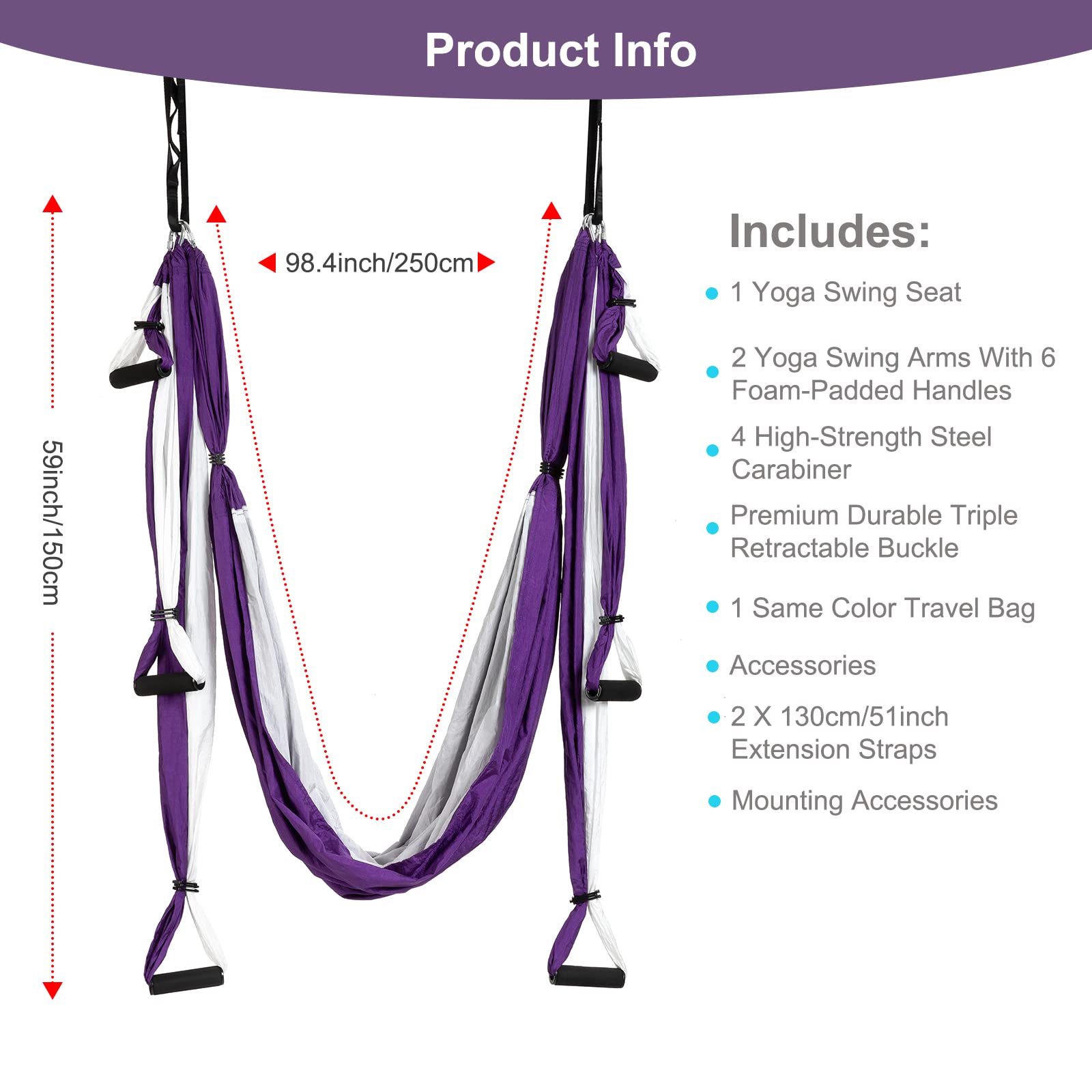 Aerial Yoga Swing Set With Ceiling Mount Accessories Anti Gravity Yoga Swing Kit Hammock Anti Gravity Yoga Swing Kit