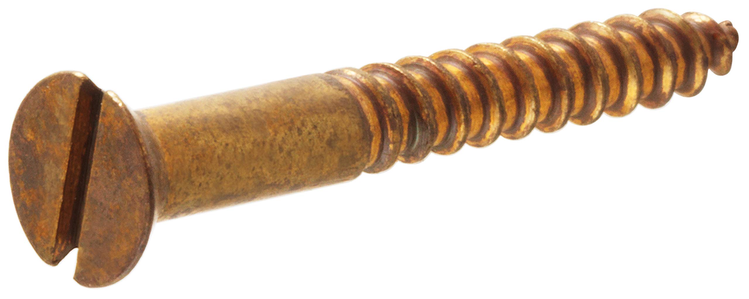 Hillman 1944 10 x 1-1/4 Brass Flat Head Slotted Wood Screw 20-Pack, 1.25 inches