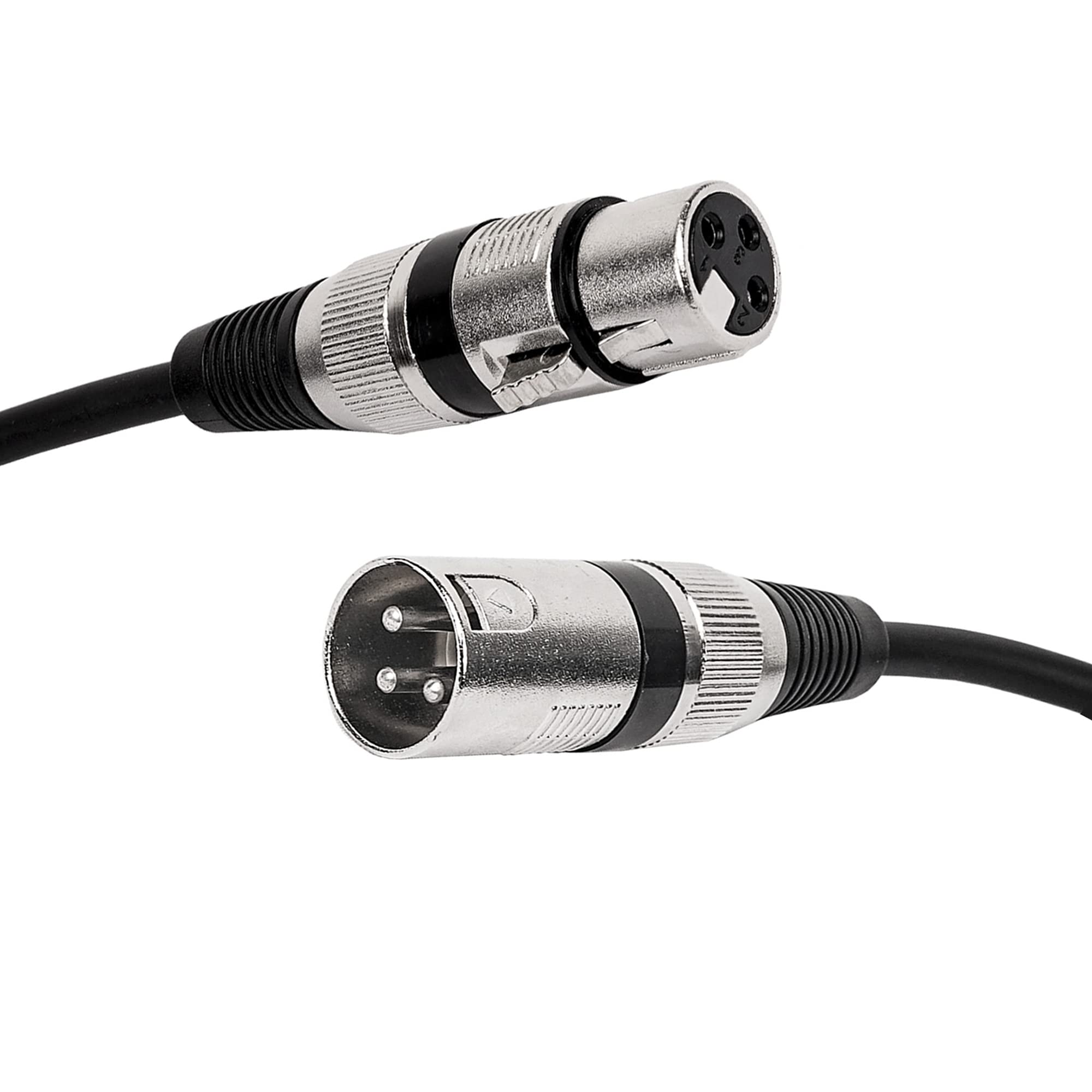 Giusuemp XLR Balanced Microphone Cables 3 Pin XLR Male to Female,10 feet,Silver Black for Powered Speakers, Audio Interface or Mixer Live Performance & Recording