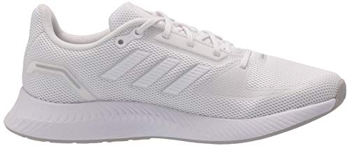 adidas Women's Runfalcon 2.0 Running Shoe, White/White/Silver Metallic, 6