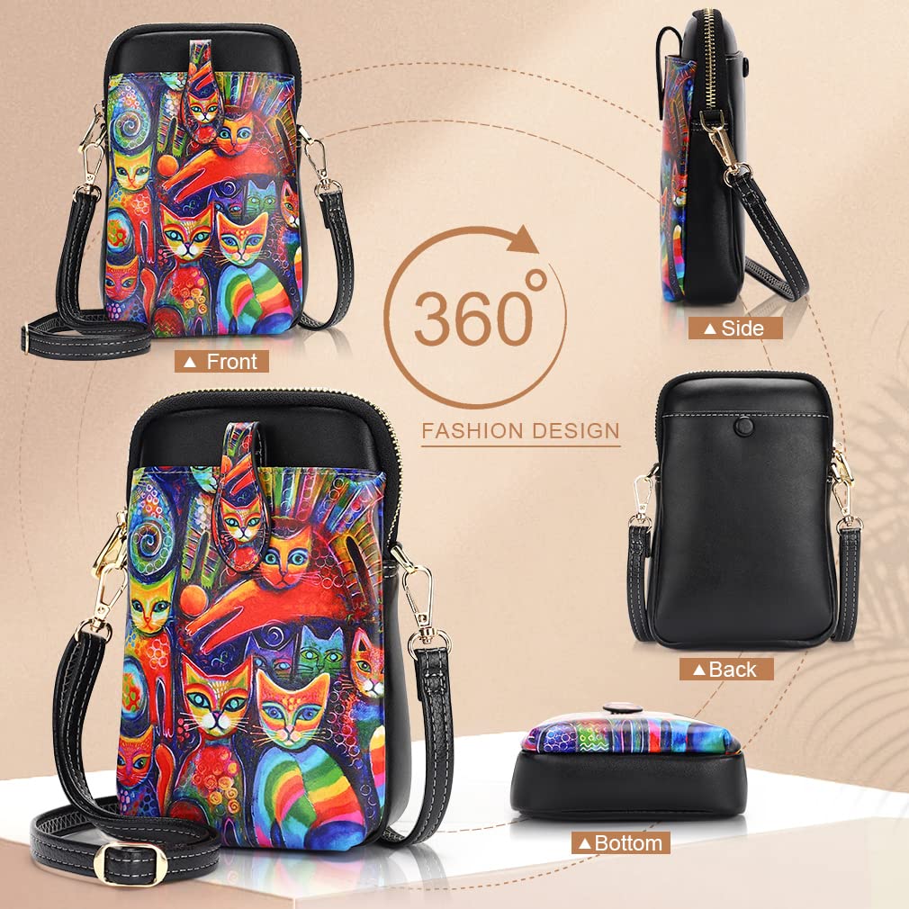 APHISON Small Crossbody Phone Bag For Women Small Cellphone Shoulder Bags Microfiber Leather Wallet Purse
