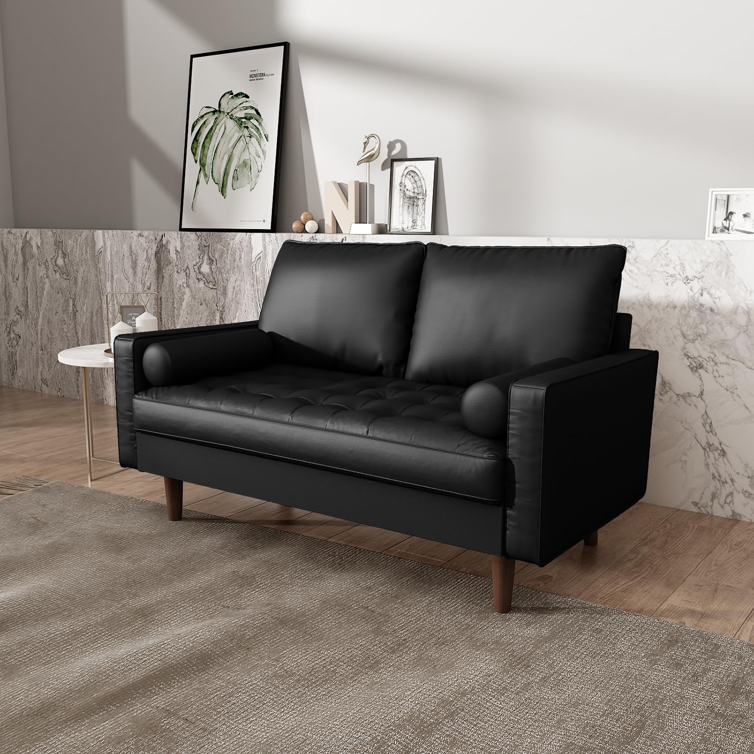 Kingway Inc Loveseat Love, 2 Seat, Black