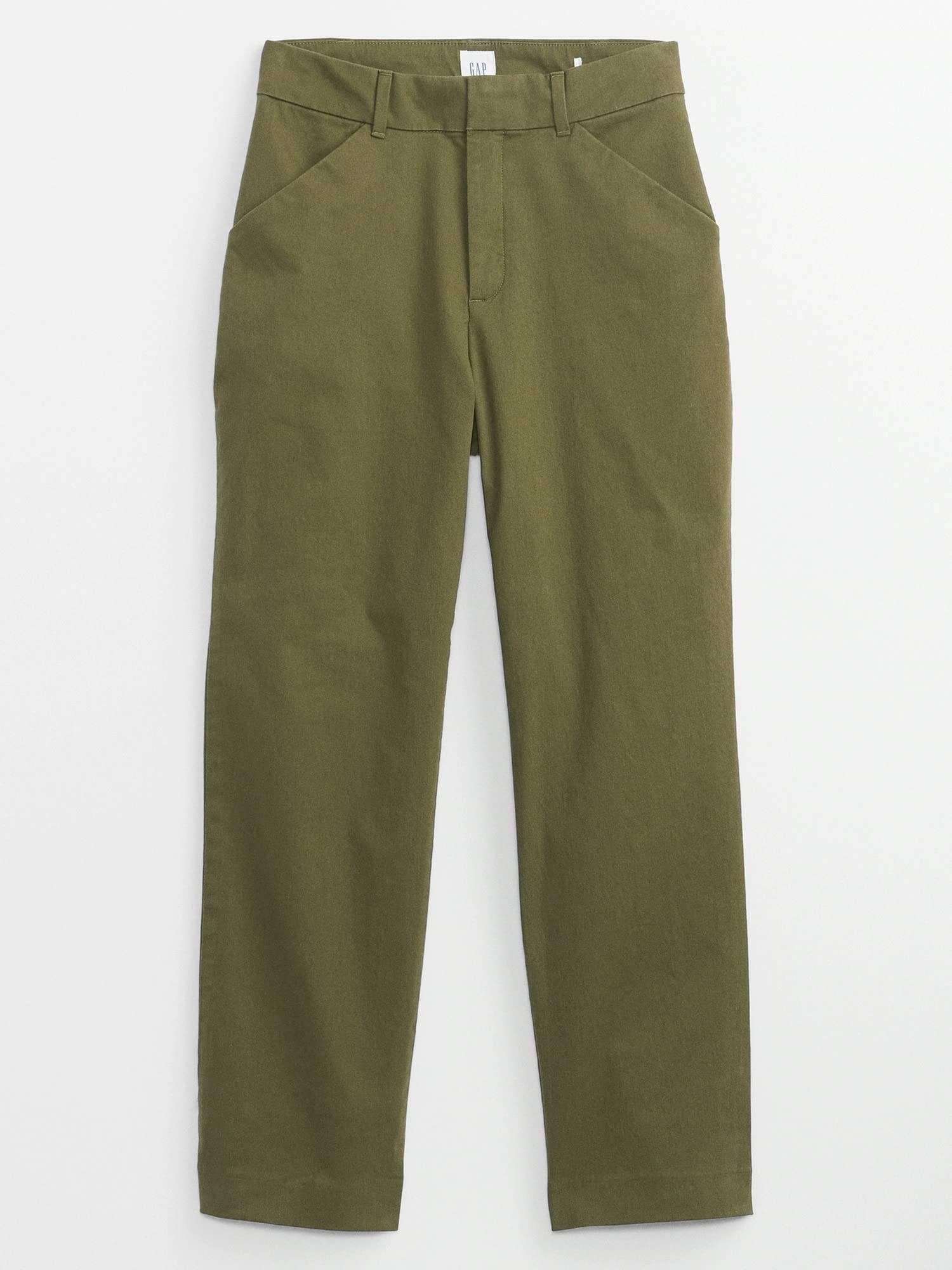 GAP Womens Slim Fit Ankle Khakis, Black 19, 12 US