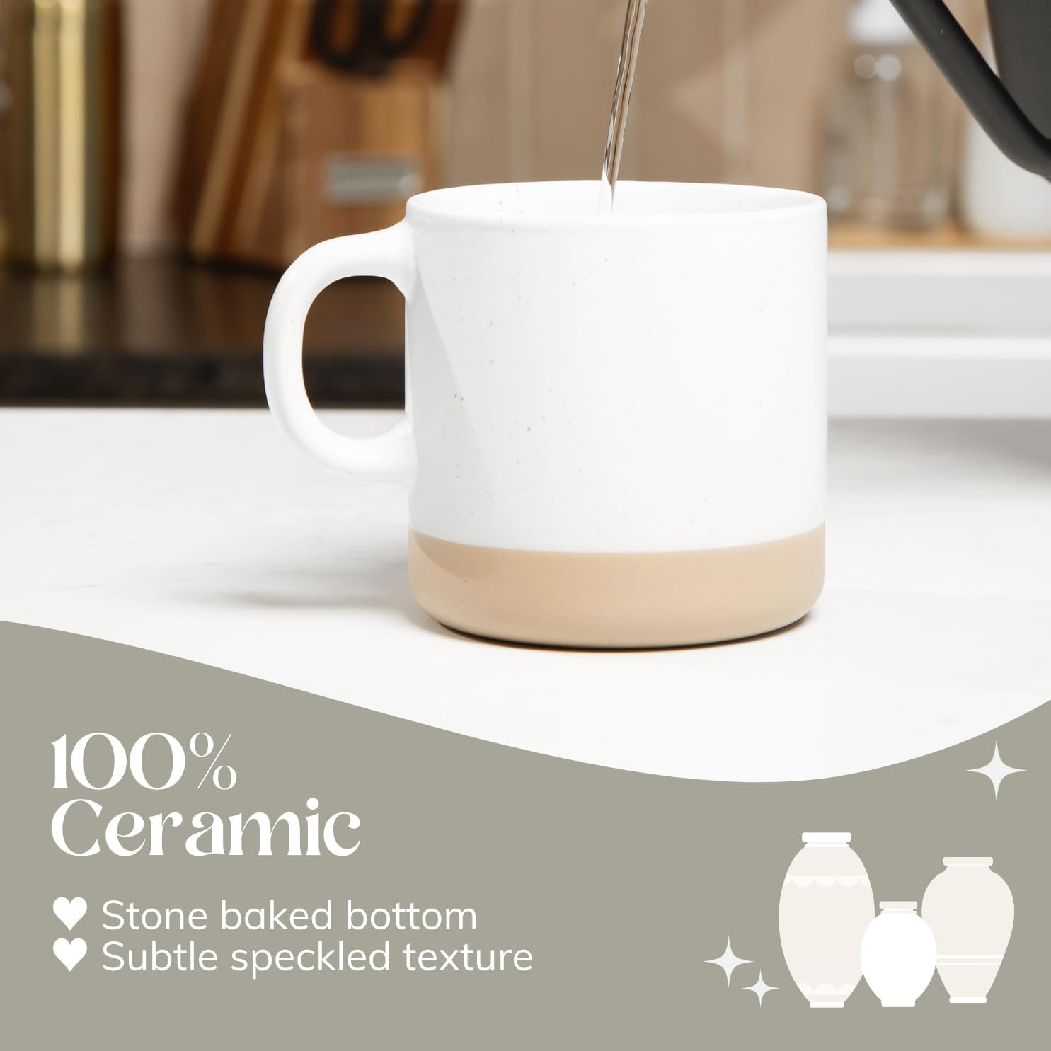 Unboxme Givenne 12oz Handcrafted Ceramic Coffee Mug β Speckled Gloss Finish with Nature-Baked Base β Microwave-Safe Artisanal Mug