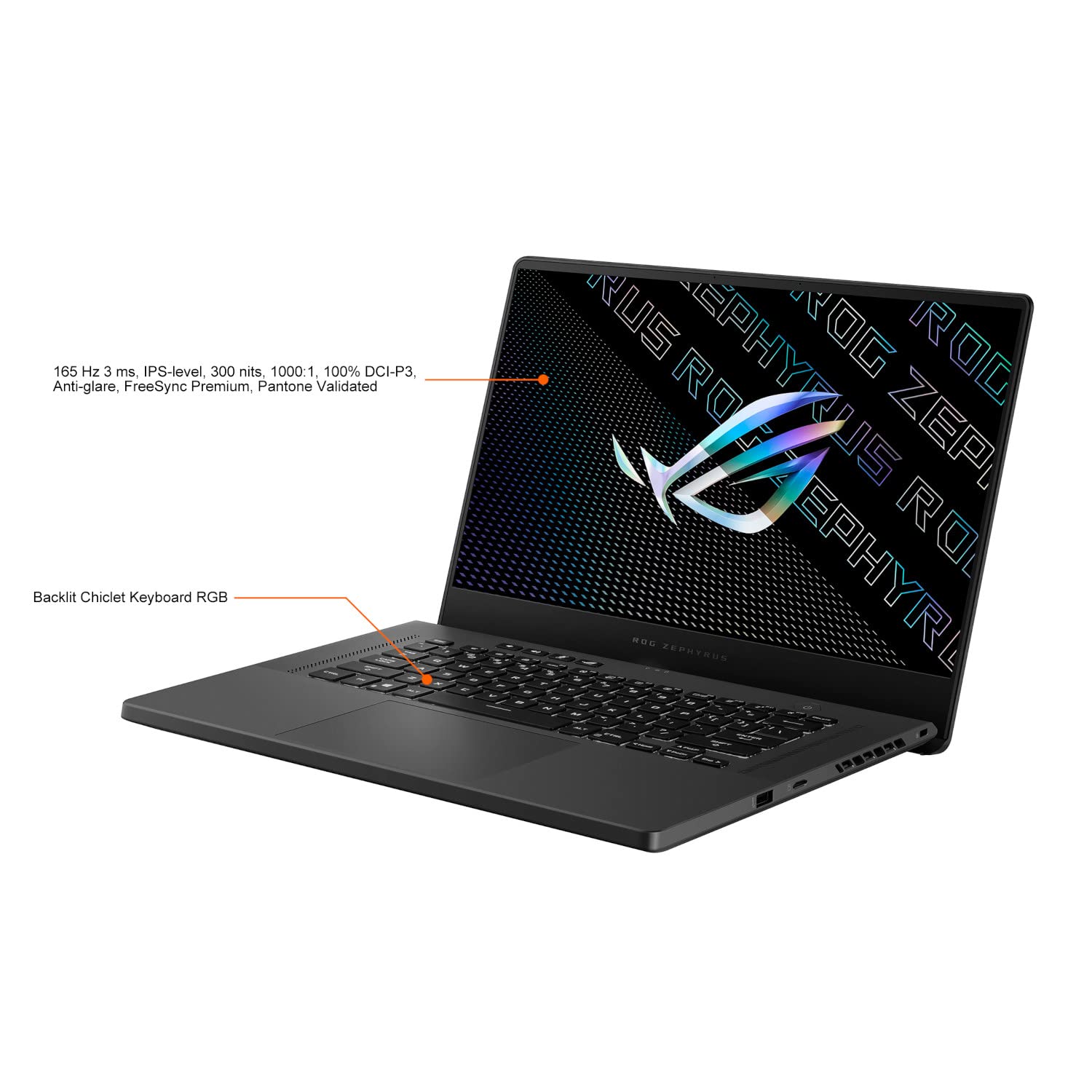 ASUS ROG Zephyrus G15 Gaming Laptop, 15.6" 165Hz QHD Screen, AMD Ryzen 9 5900HS, NVIDIA GeForce RTX 3060, 24GB RAM, 2TB PCIe SSD, RGB Backlit Keyboard, Fingerprint Reader, HDMI, Windows 11 Home, Gray