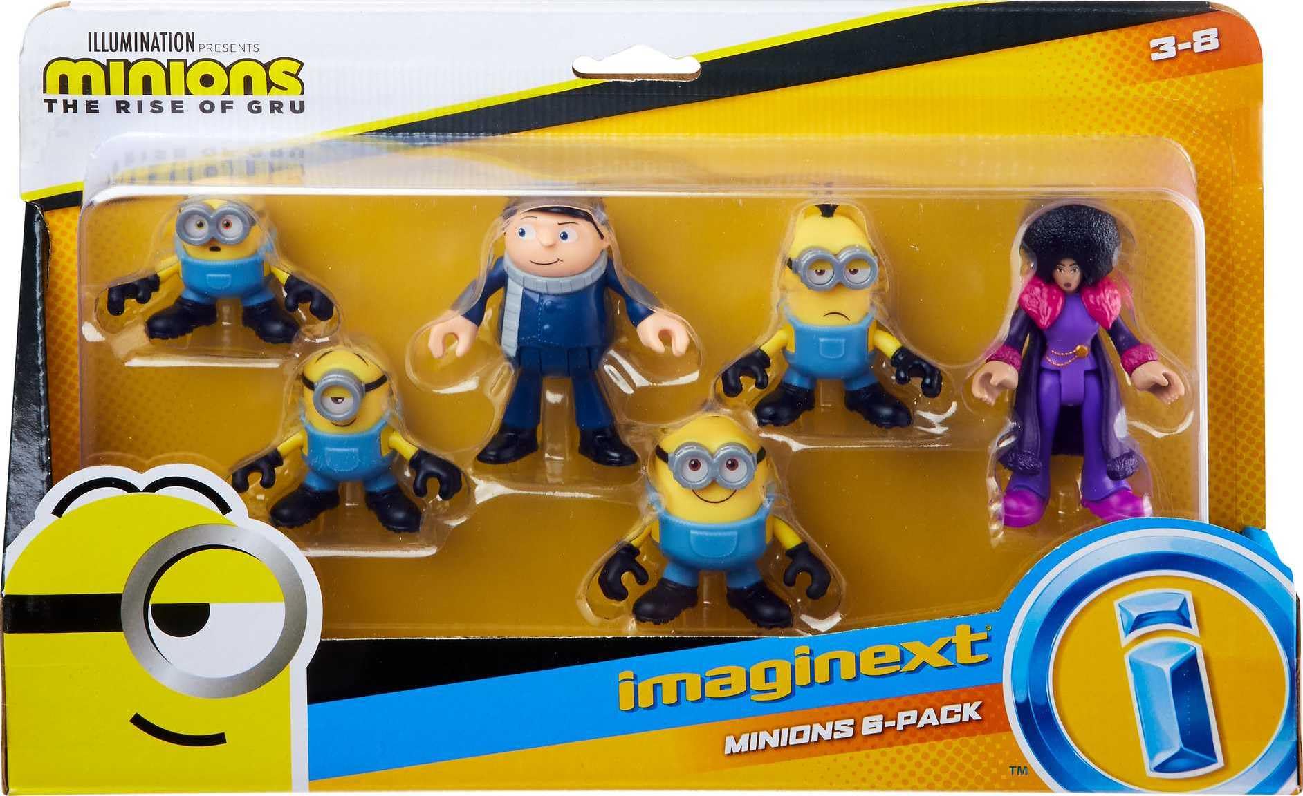 Fisher-Price Imaginext Minions Figure Pack, Set of 6 Film Character Figures for Preschool Kids Ages 3-8 Years