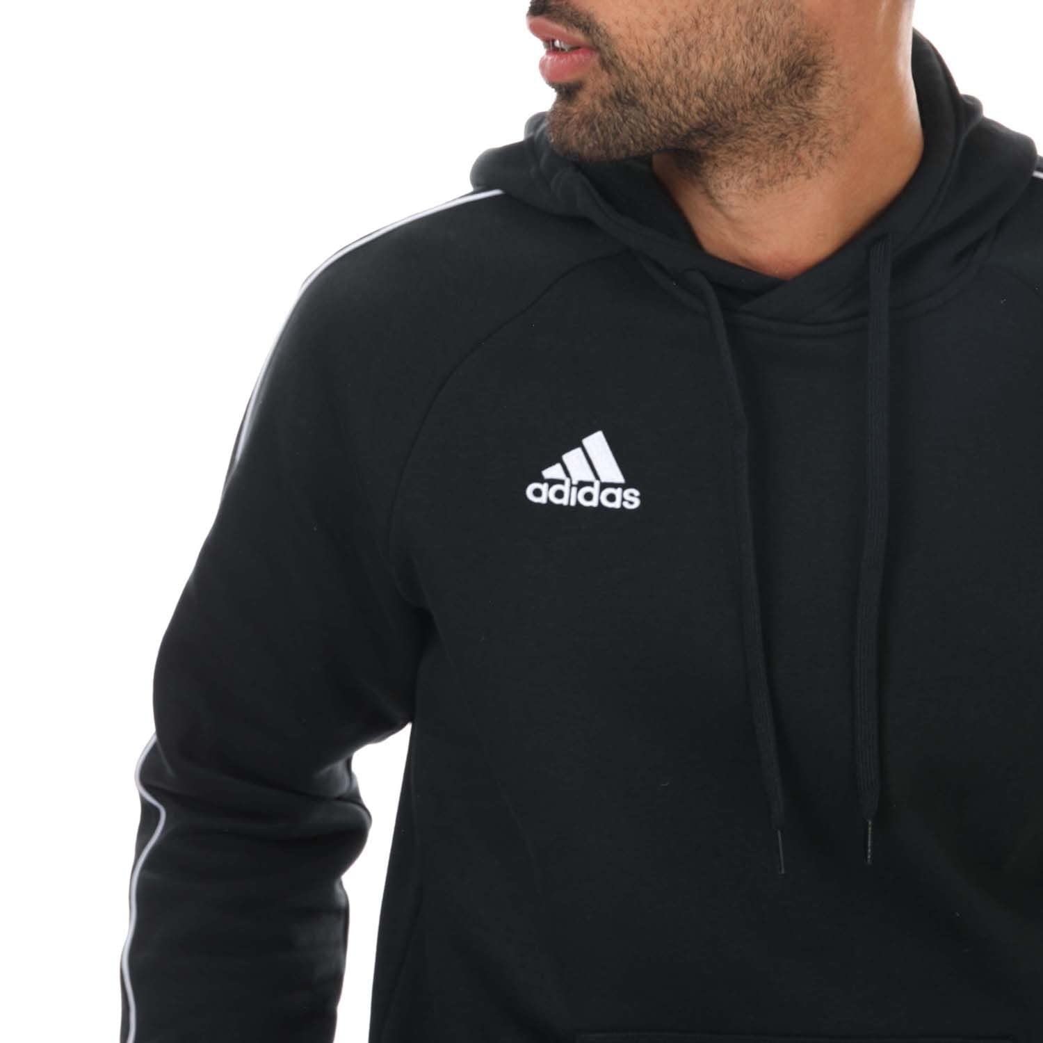 adidas Core 18 Hoodie - Adult - Black/White - XX-Large