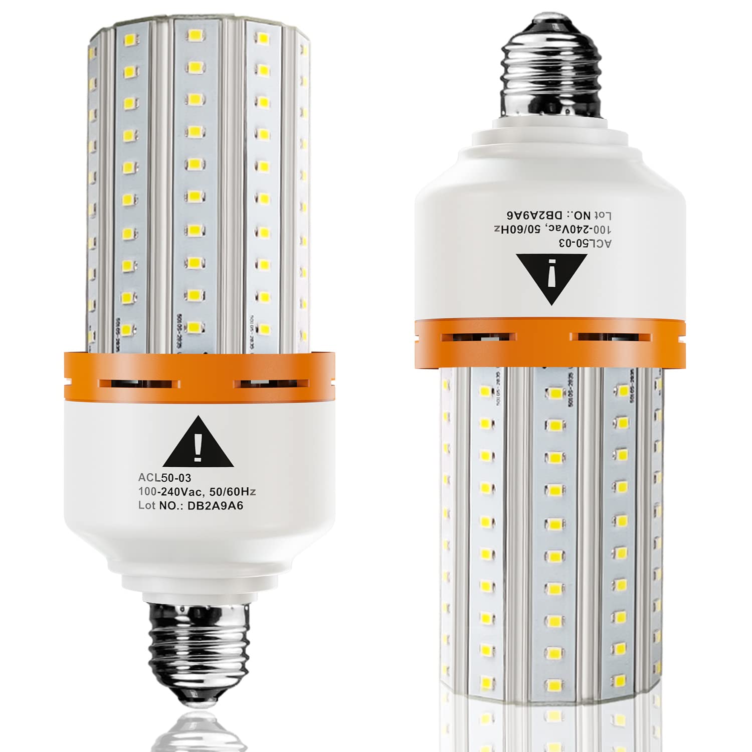 Led Light Bulb, 400W Equivalent 6250 Lumen 5000k Super Bright led Bulb,E26/E27 Medium Base 50W led Corn Light Bulb for Outdoor Indoor Lamp Area Garage Warehouse Workshop Street Backyard 2 Pack…