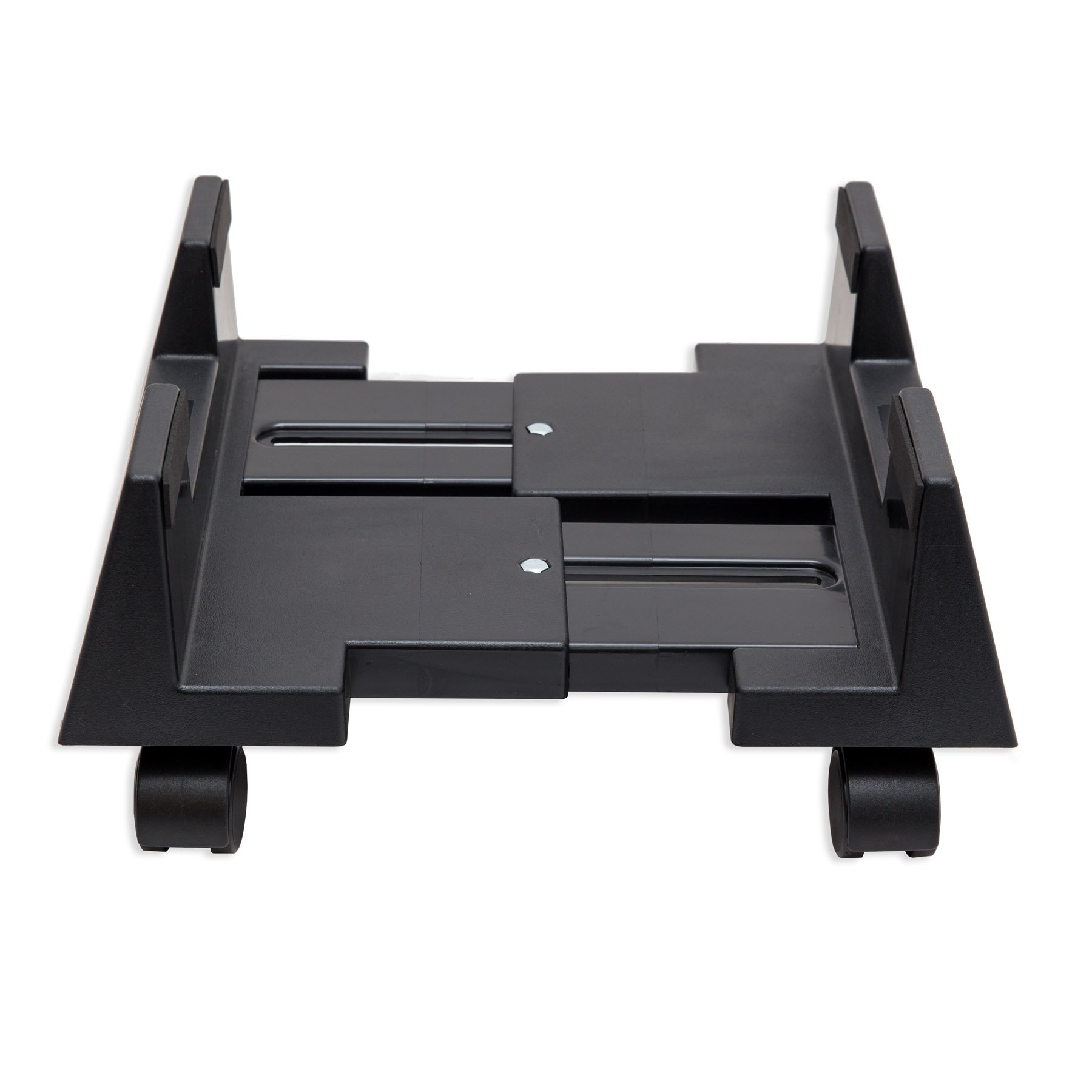 IO CREST Mobile Desktop Tower Computer Floor Stand Rolling Caster Wheels with Support Walls and Adjustable Width from 6" to 10"