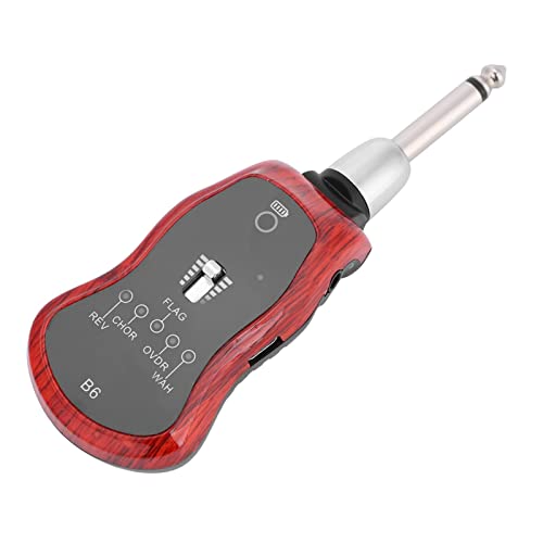 Bnineteenteam Guitar Effector, USB Rechargeable Battery and Guitar Effector, Super Portable Guitar Transmitter Receiver with 5 Sound Modes Accessory Mixer Supplies
