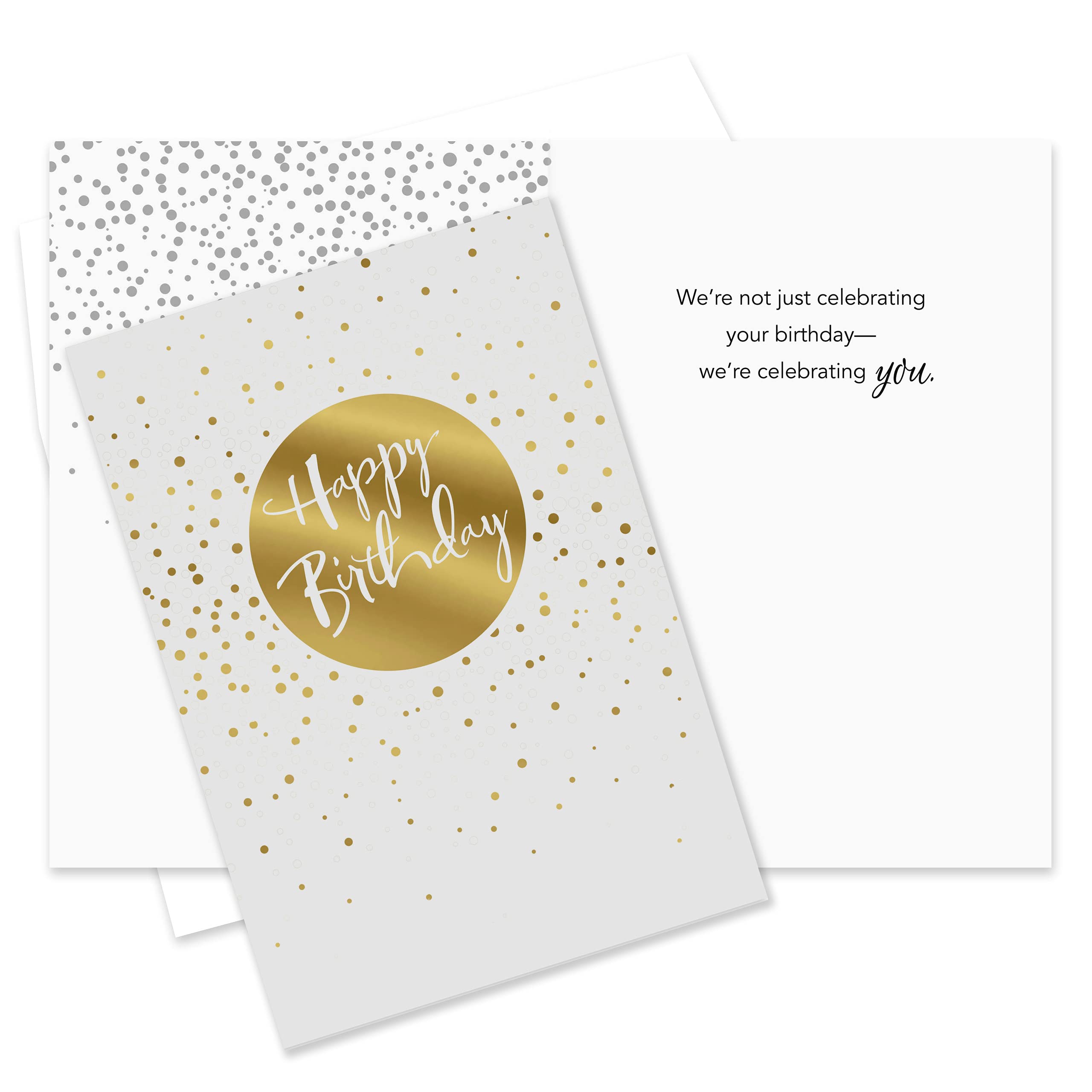 Hallmark Business Bulk 100 Pack Assorted Corporate Birthday Cards for Employees & Customers (Refined with Foil), 5 x 7 Cards, Message Inside, Envelopes Included