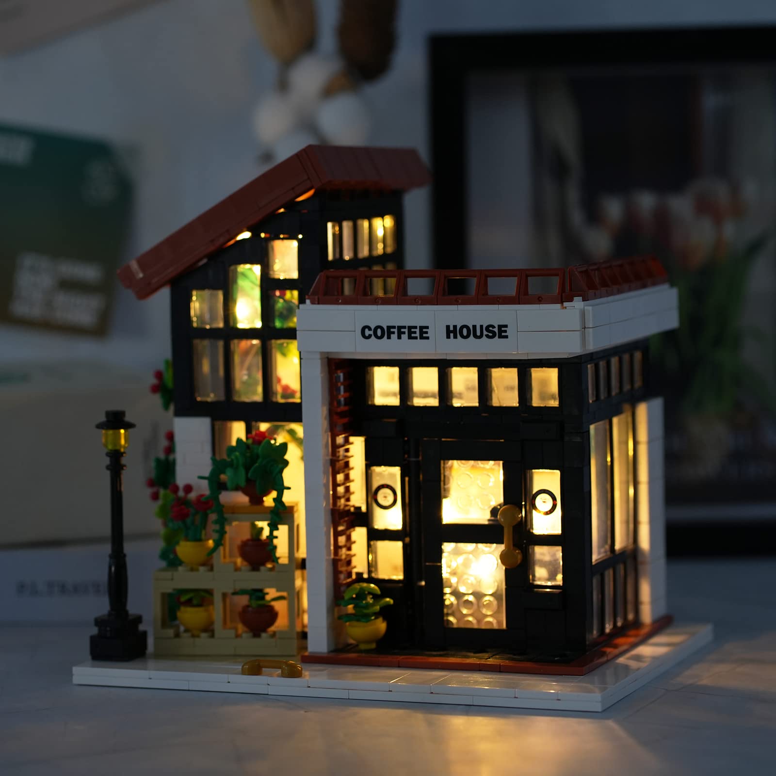 ENJBRICK Modular House Building Kit,Townhouse Building Blocks Model Set for Teens and Adults,Architecture Collectible Toy Building Set