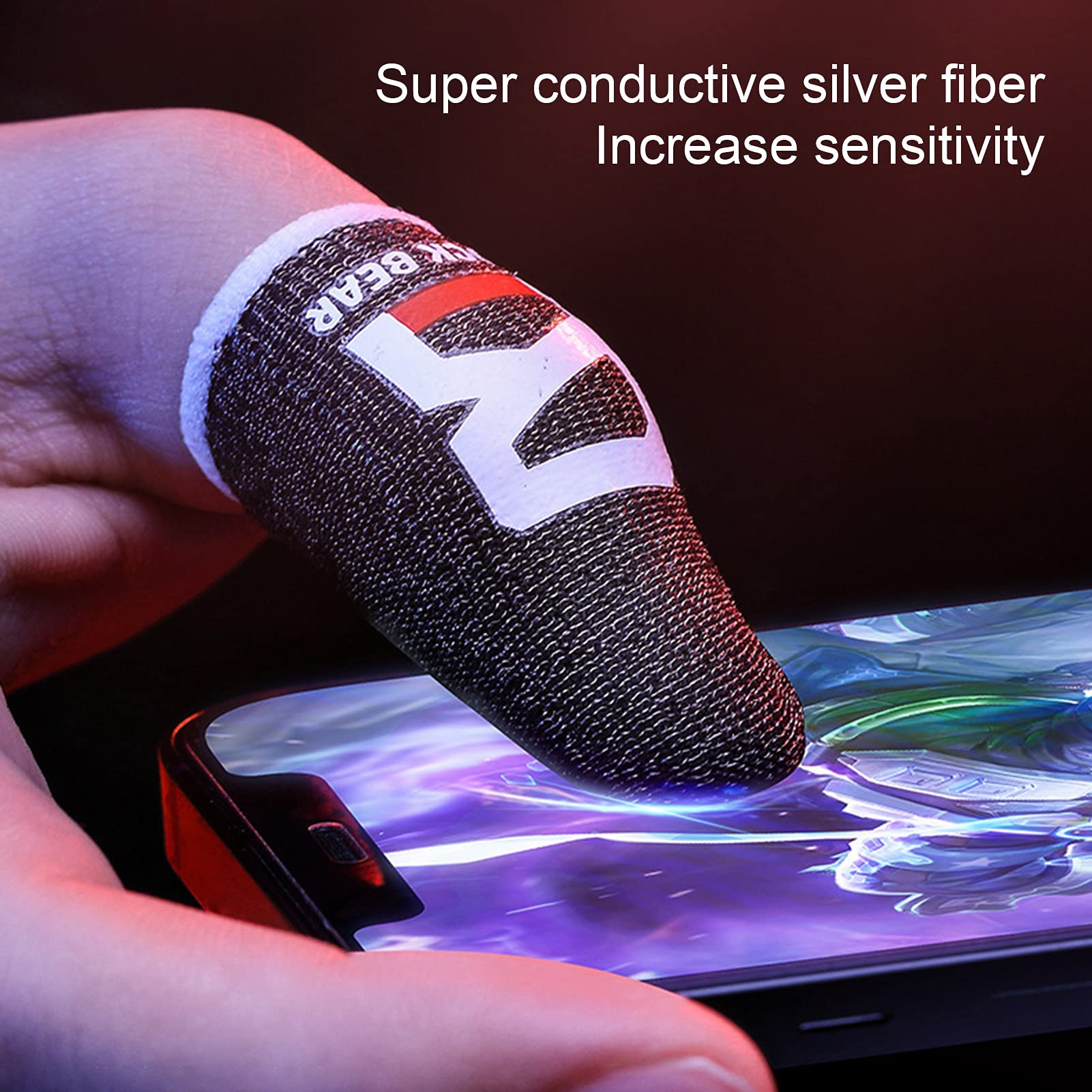 Finger Covers Compact Anti-scratch Gaming Finger Thumb Gloves Anti-scratch Sweat-proof Black