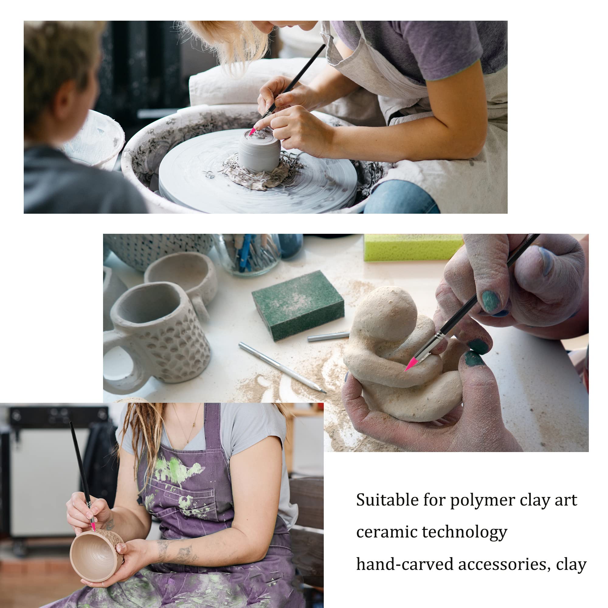Sdanart Professional Silicone Rubber Tip Paint Pens Brushes,5pcs Silicone Paint Brush,Silicon Color Shapers Brushes,Rubber Paint Brush,Silicone Artist Brushes,Flexible Clay Sculpture Tools (Size 8)