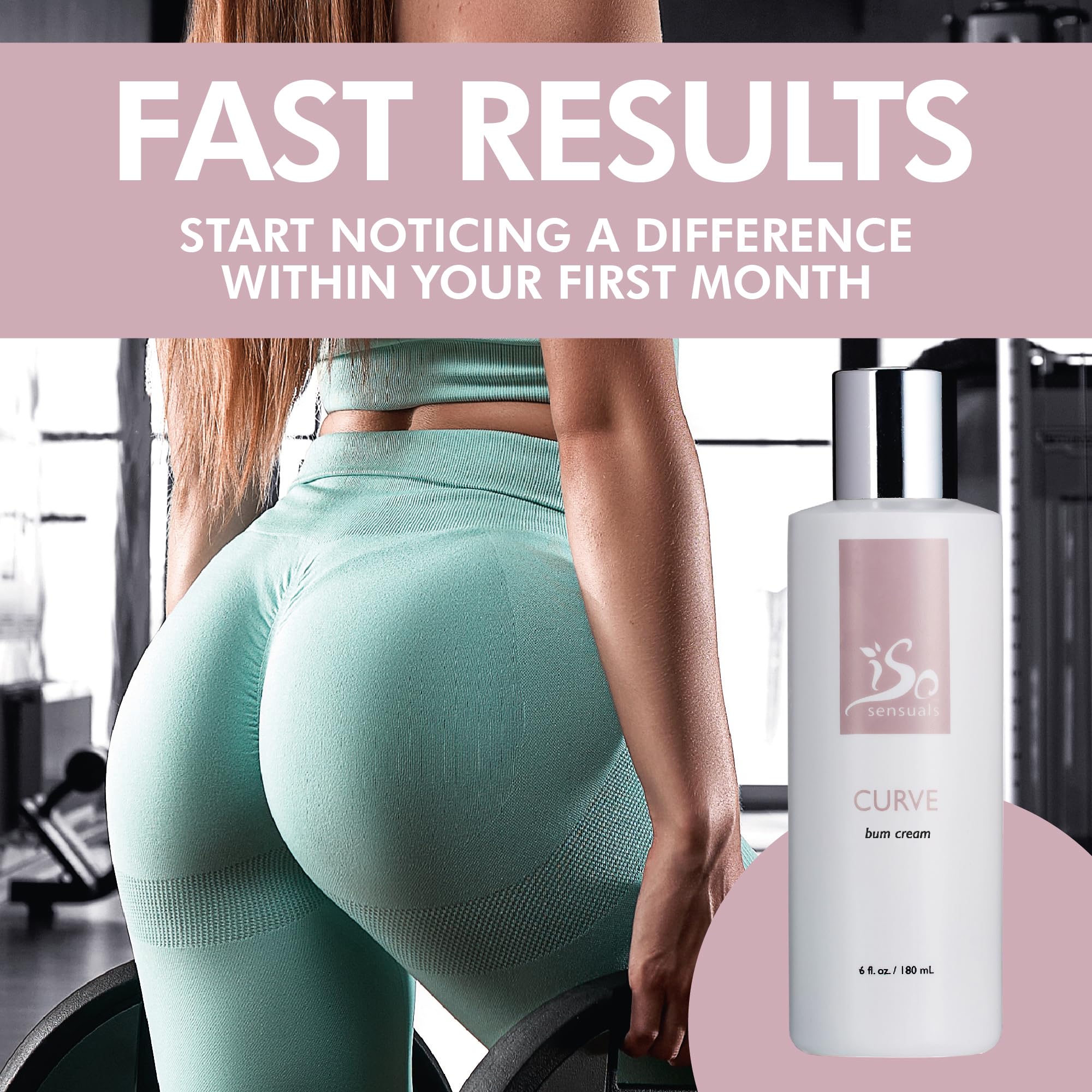 IsoSensuals CURVE Butt Enhancement Cream - for Women and Men, Natural Growth and Plumping Enhancer, Faster, Thicker, Bigger Results, 2 Month Supply