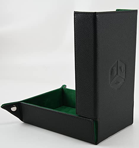 Geek Therapeutics Dice Tower - DND Dice Tray, Dice Box Storage for Dice and Removable Dice Tower - 2 in 1 Dice Rolling Tray and Tower - Perfect for RPG and Tabletop Gaming (Green)
