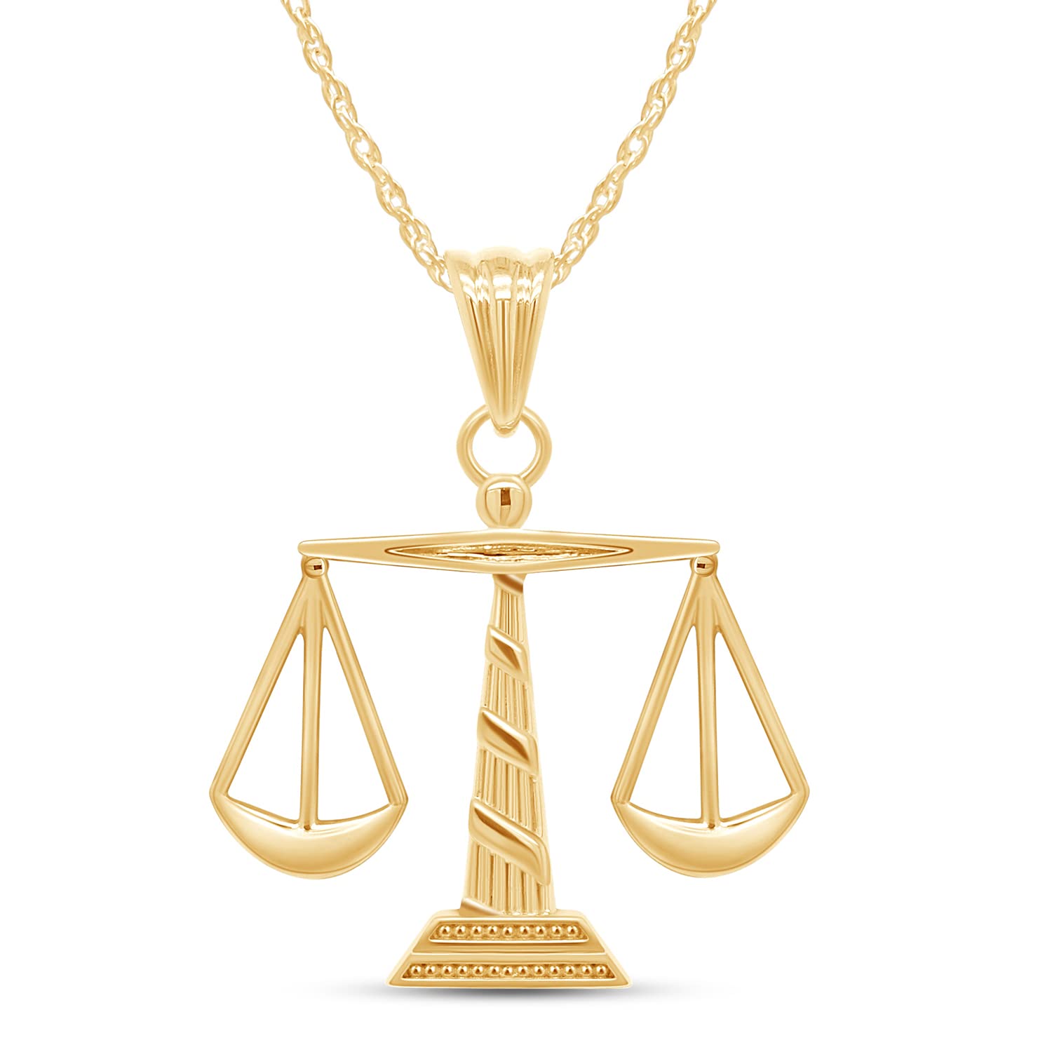 AFFY 14K Yellow Gold Over 925 Sterling Silver Scales of Justice Pendant Necklace